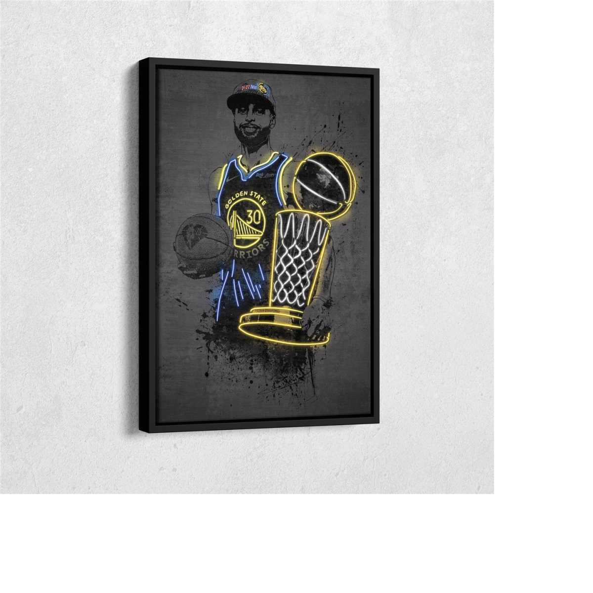 Stephen Curry Neon NBA Champion Poster MVP Golden State Warr | Inspire ...