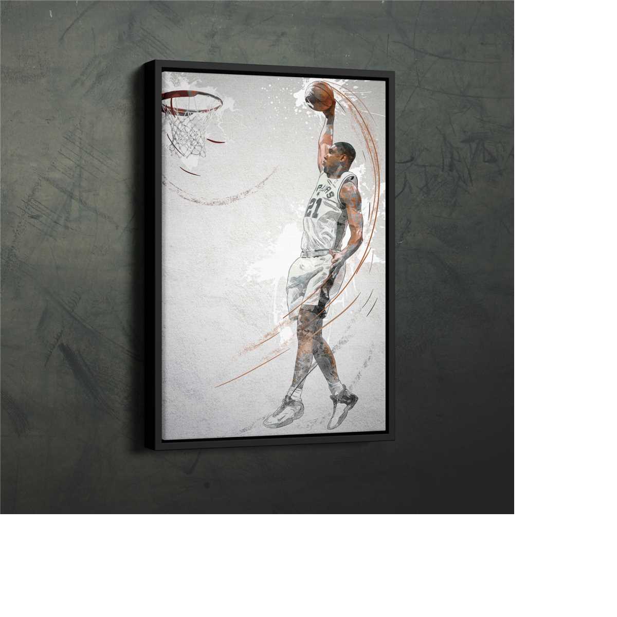 Tim Duncan Poster Dunk San Antonio Spurs NBA Framed Wall Art - Inspire ...