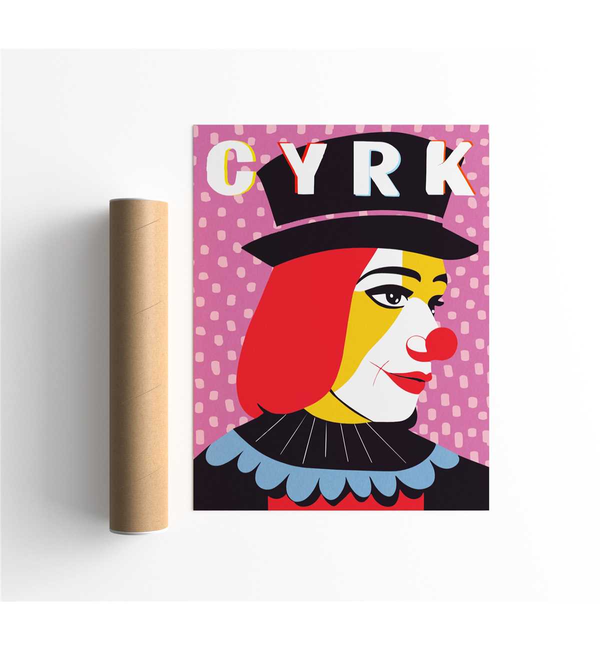 CIRCUS CLOWN POSTER - Polish Cyrk - Retro | Inspire Uplift