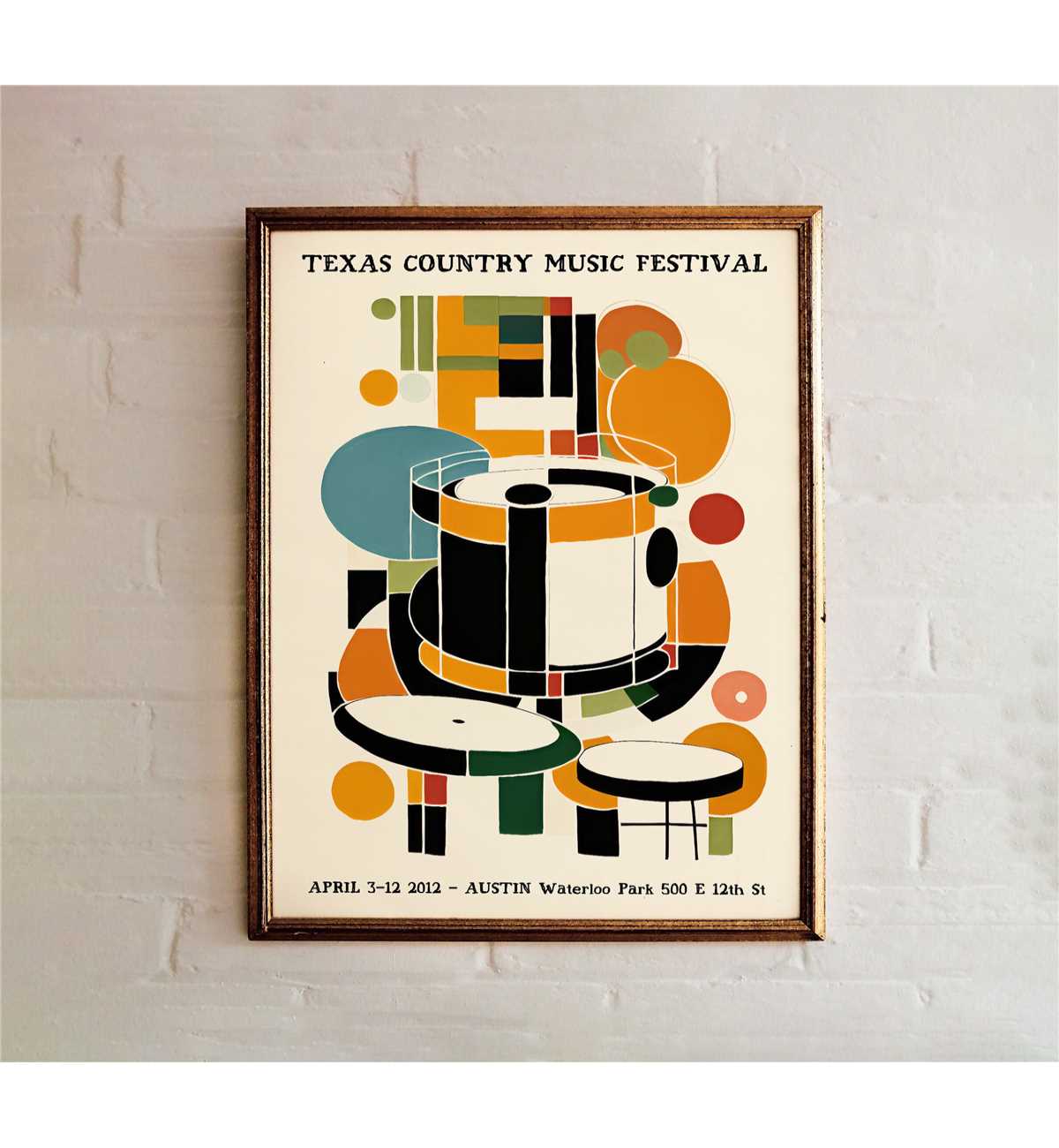 Retro Texas Country Music Festival Poster - Minimalist | Inspire Uplift