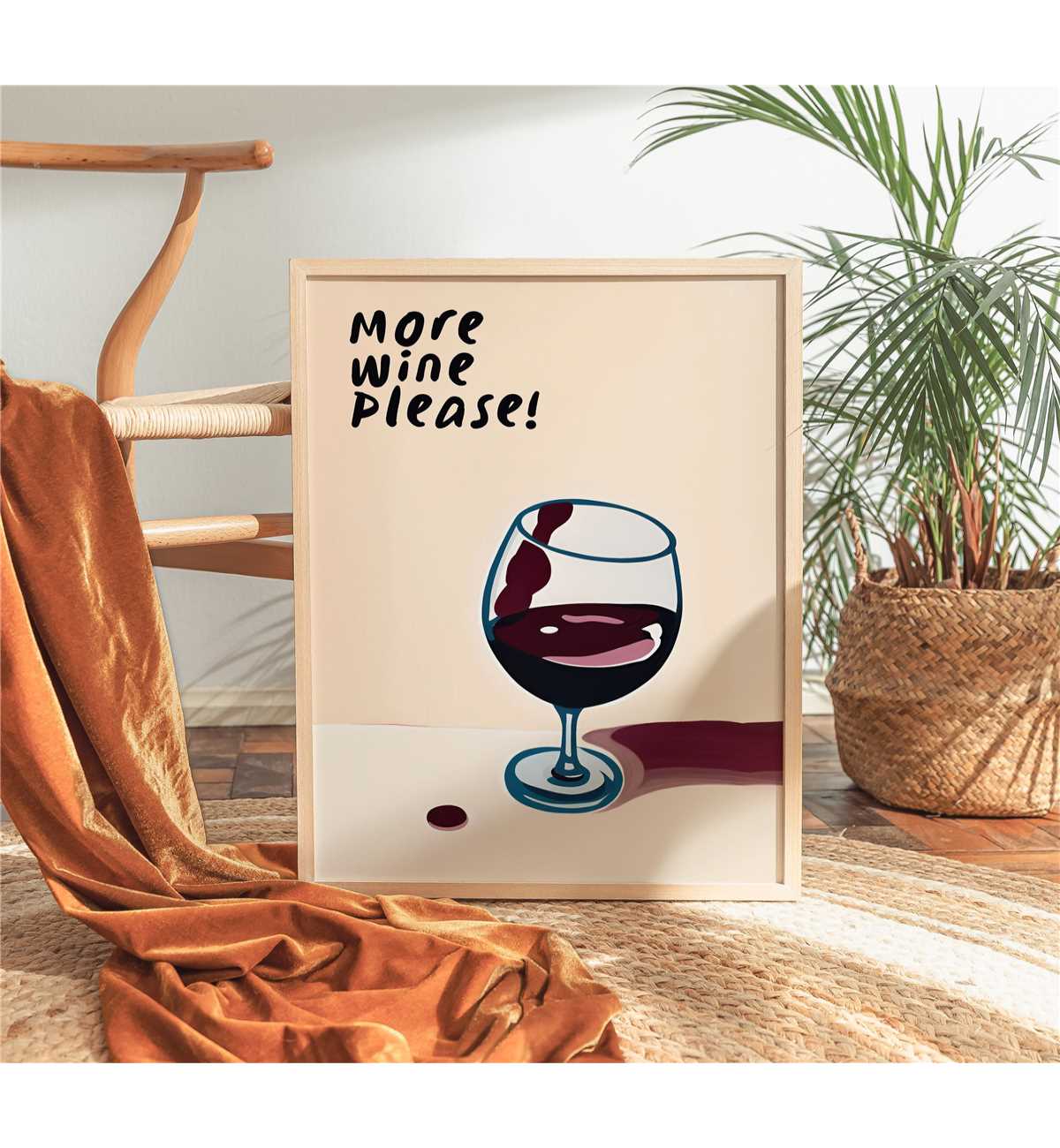 More Wine Please! Poster - Cute Wine Nerd | Inspire Uplift