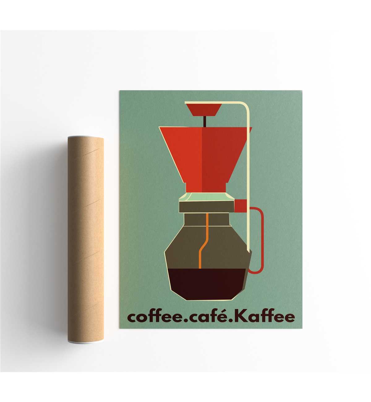 Vintage Coffee Poster Print, Italian Coffee Maker, Retro | Inspire Uplift