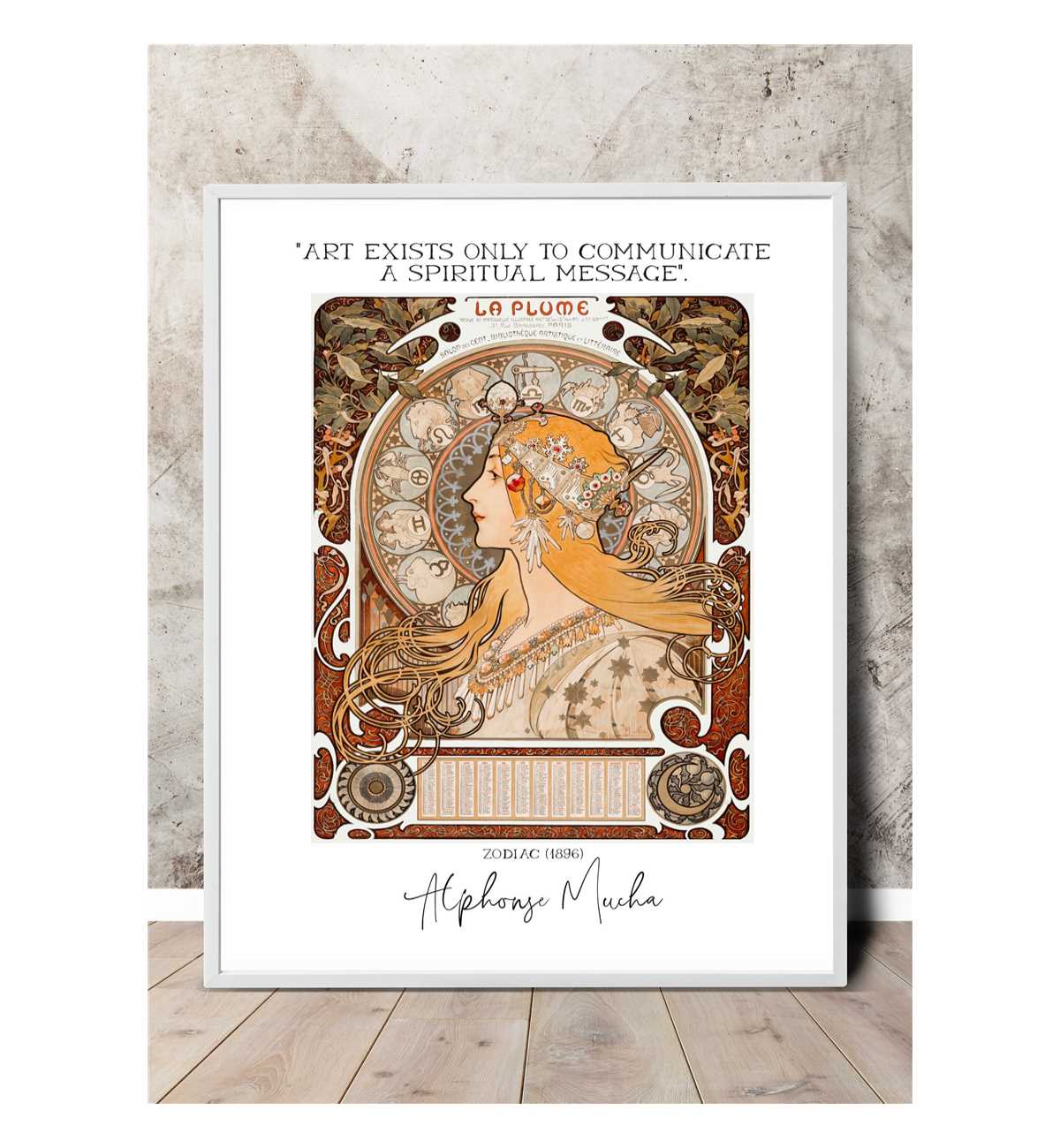 MID CENTURY MODERN Wall Art Alphonse Mucha Painting | Inspire Uplift