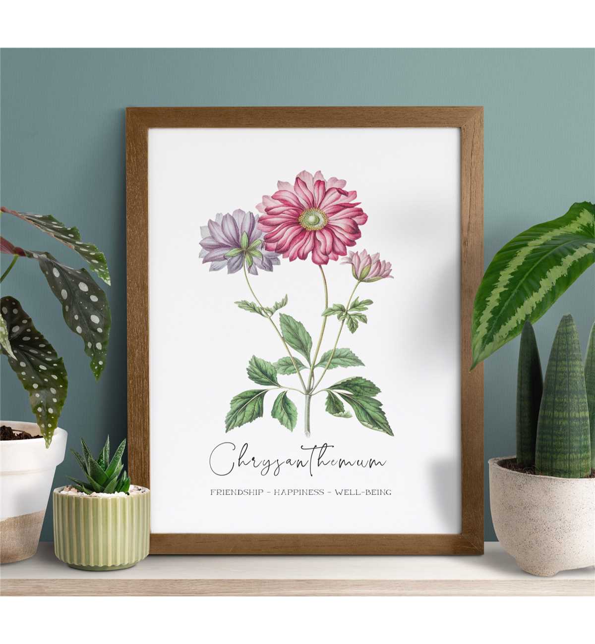 Birth Flower Art Printable Wall Art November Birth | Inspire Uplift
