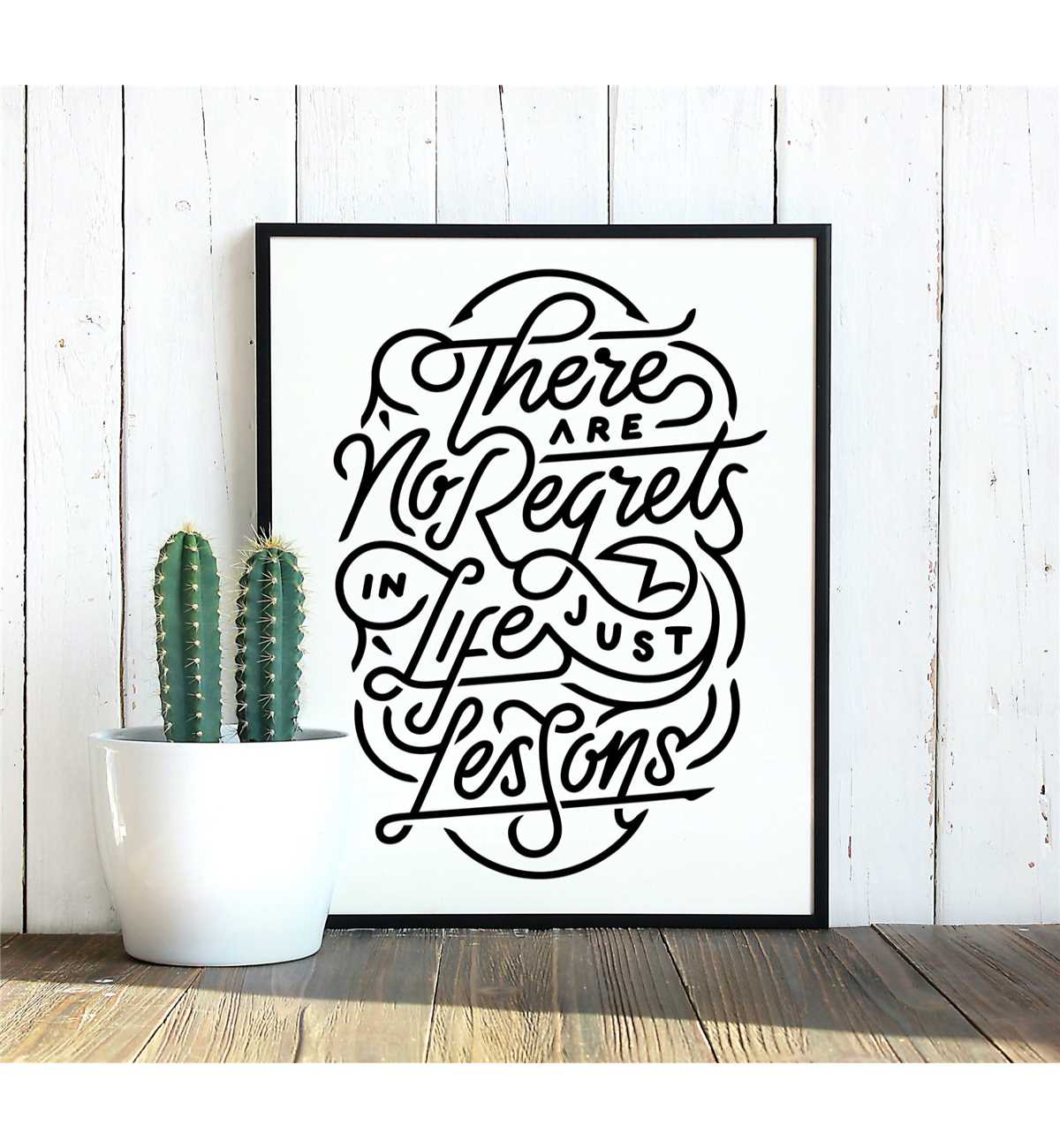 NO REGRETS Inspirational Quote Poster Text Print Minimalist | Inspire ...