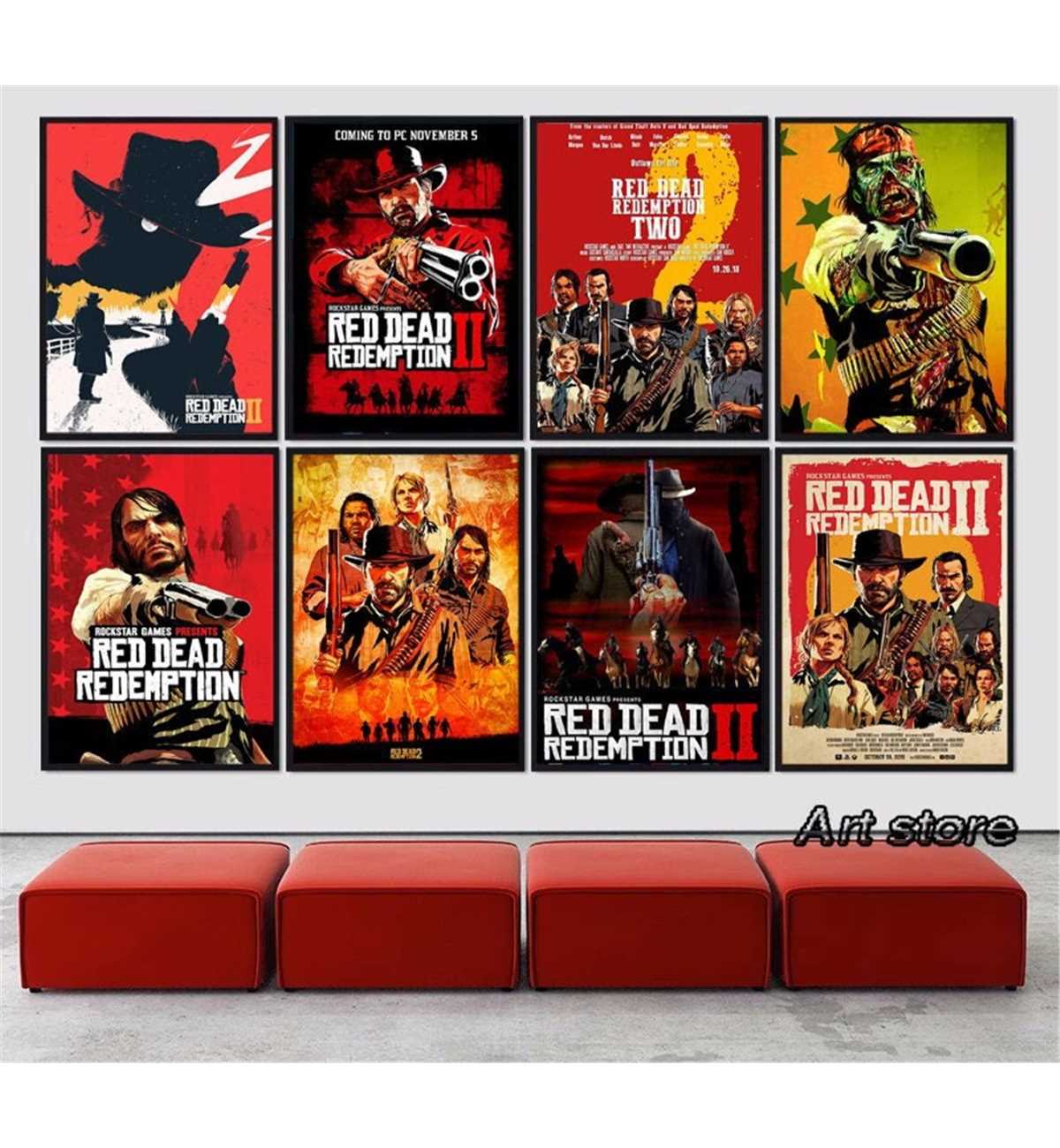 red dead redemption 2 poster- 22 models- red | Inspire Uplift