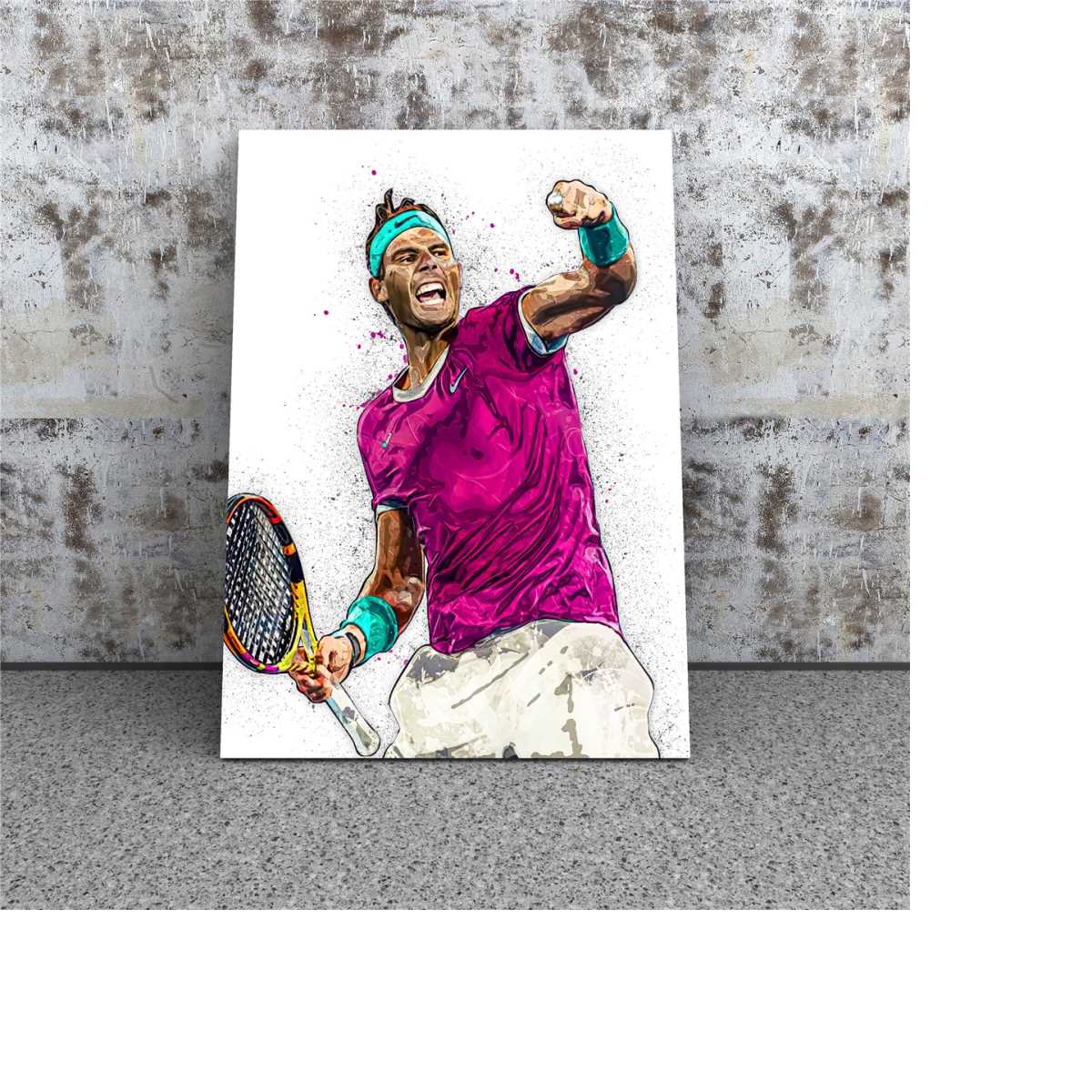 Rafael Nadal Tennis Poster/Canvas Print, Watercolor Painting - Inspire ...
