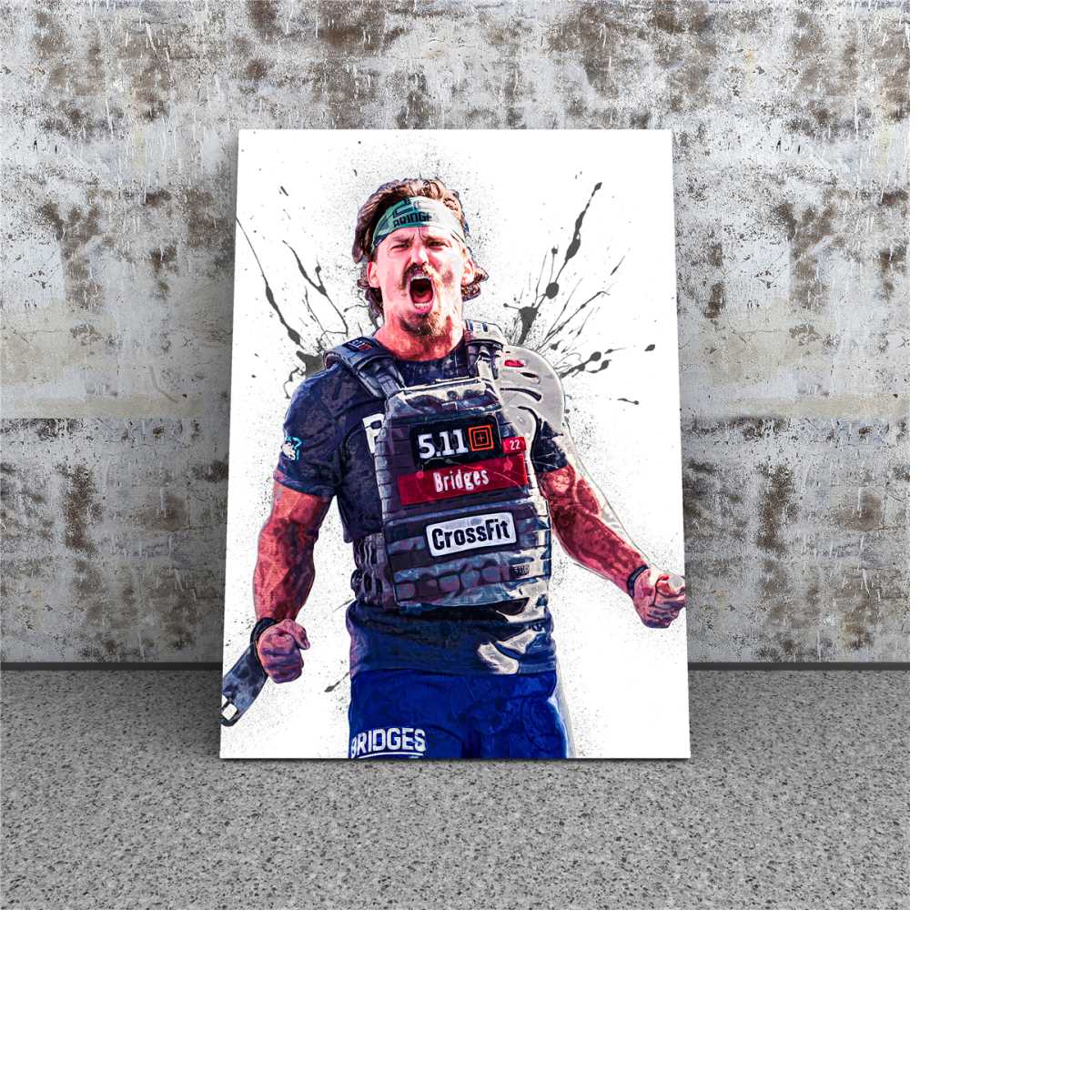 Josh Bridges poster, Crossfit, Painting, Hand Made Canvas, F | Inspire ...