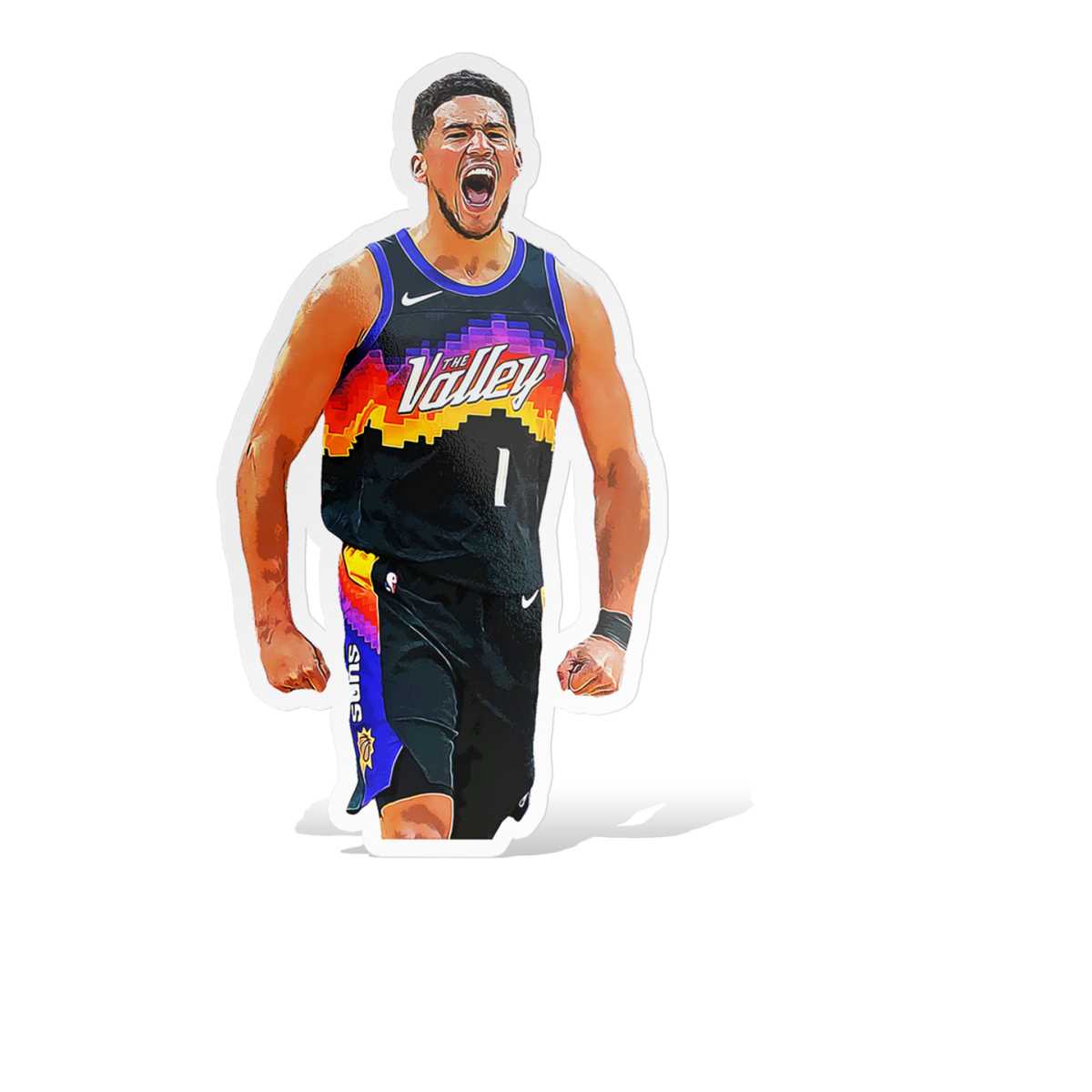 Devin Booker Phoenix Suns Basketball Glossy Sticker Vinyl La - Inspire ...