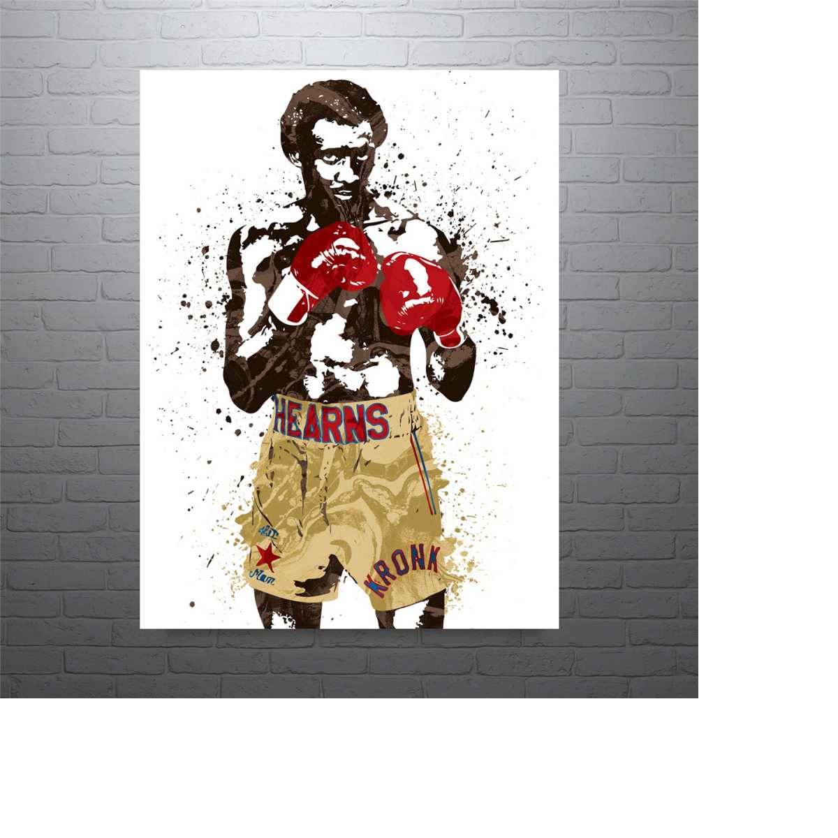 Thomas 'Hitman' Hearns Boxing Art Poster-Free US Shipping | Inspire Uplift