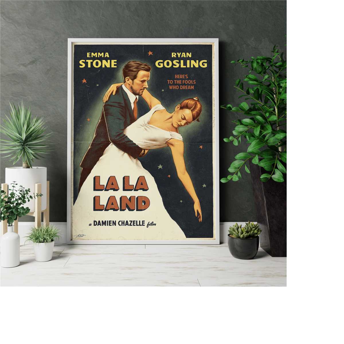 Canvas, Mid Century Modern La La Land Posters, Retro Movie P | Inspire ...