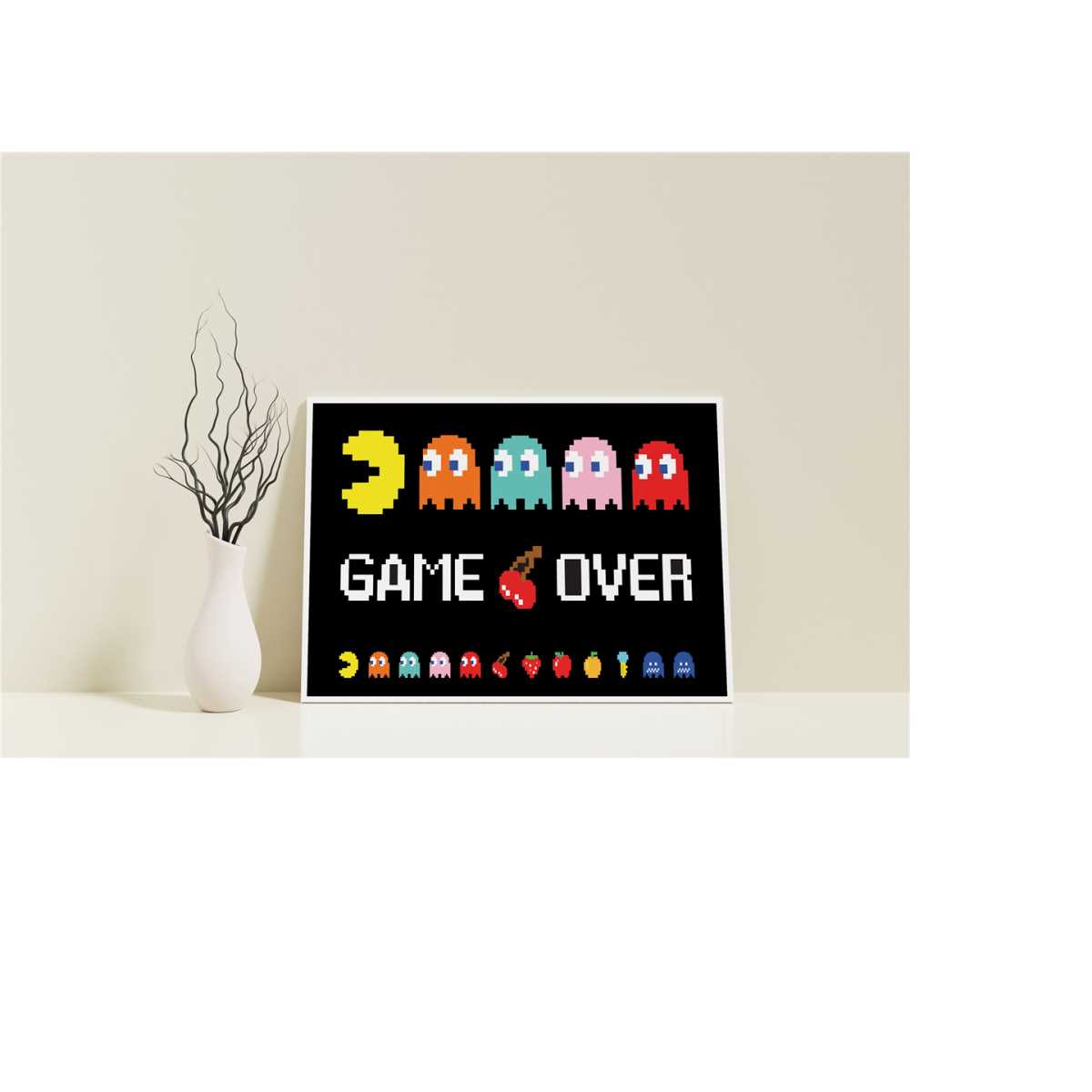 Game Over Art, Game Over Poster , Gameing Art, Canvas Print | Inspire ...