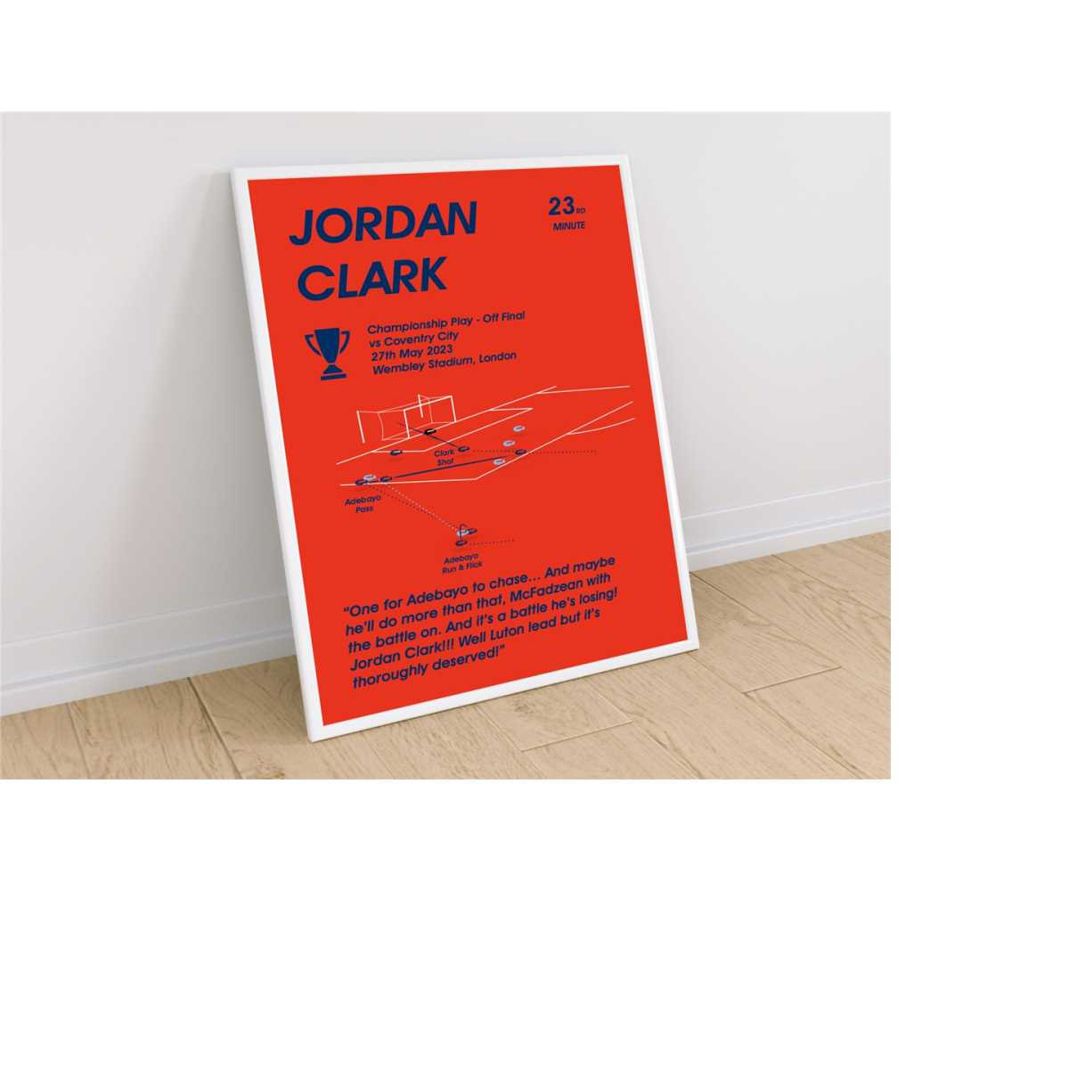 Jordan Clark, Luton Town v Coventry City, Football Poster | Inspire Uplift