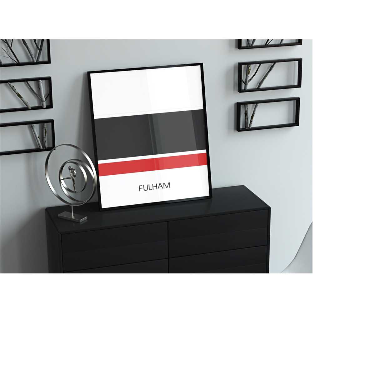 Fulham Team Colours Print, Football Poster, Craven Cottage P | Inspire ...
