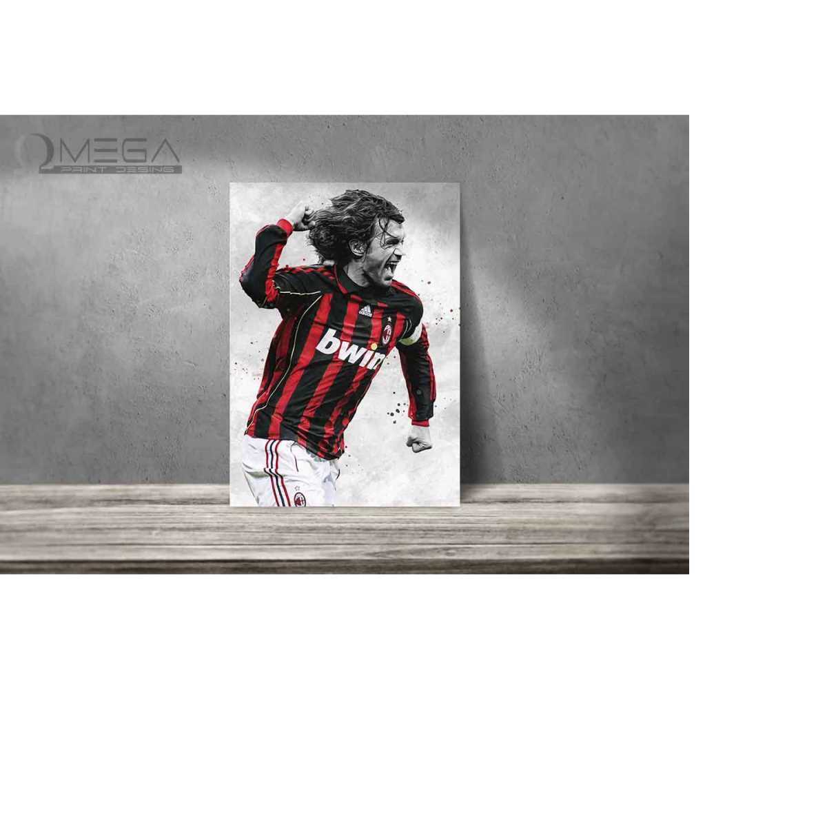 Paolo Maldini poster Maldini print Milan art print wall art - Inspire ...