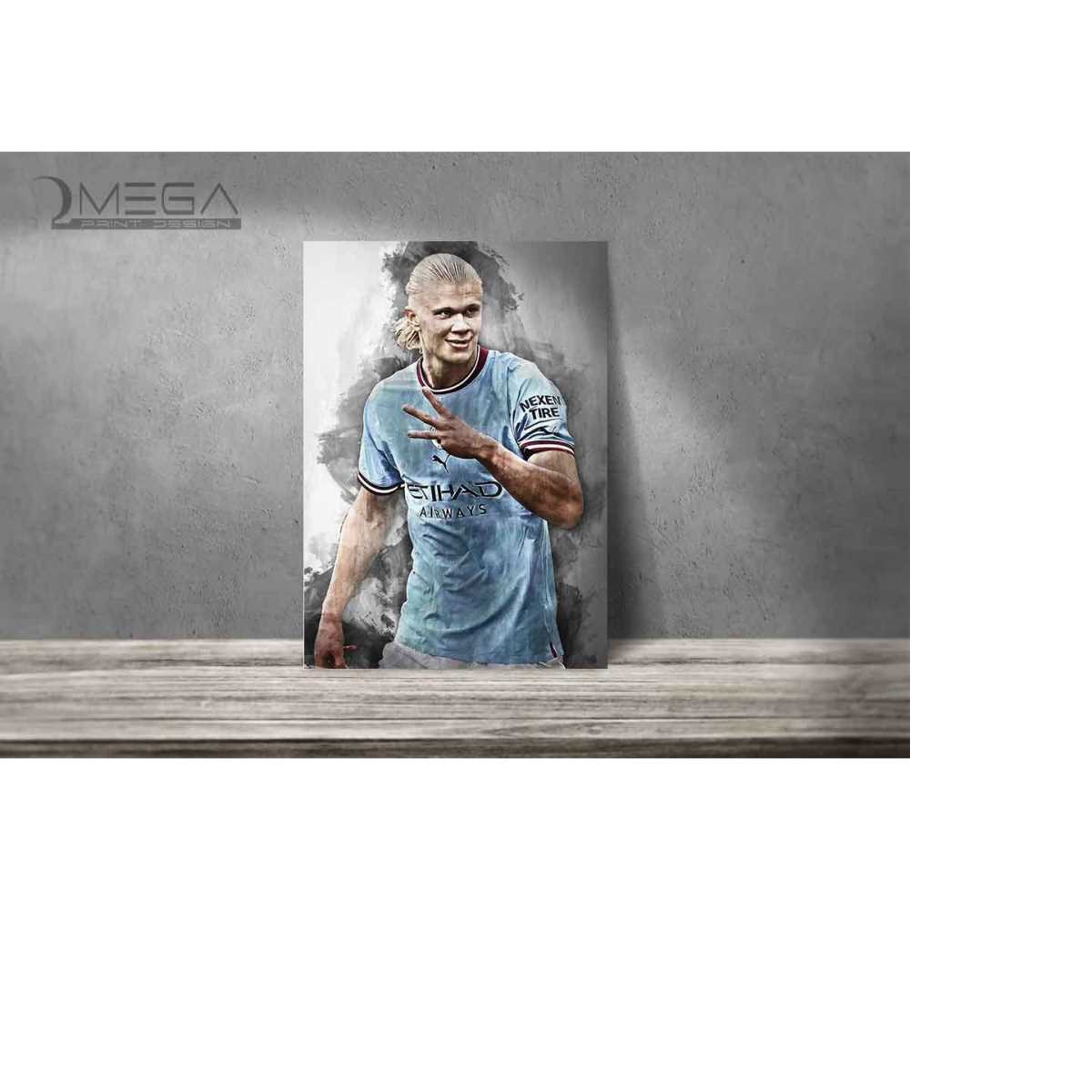 Erling Haaland poster Haaland print Manchester CIty art prin | Inspire ...