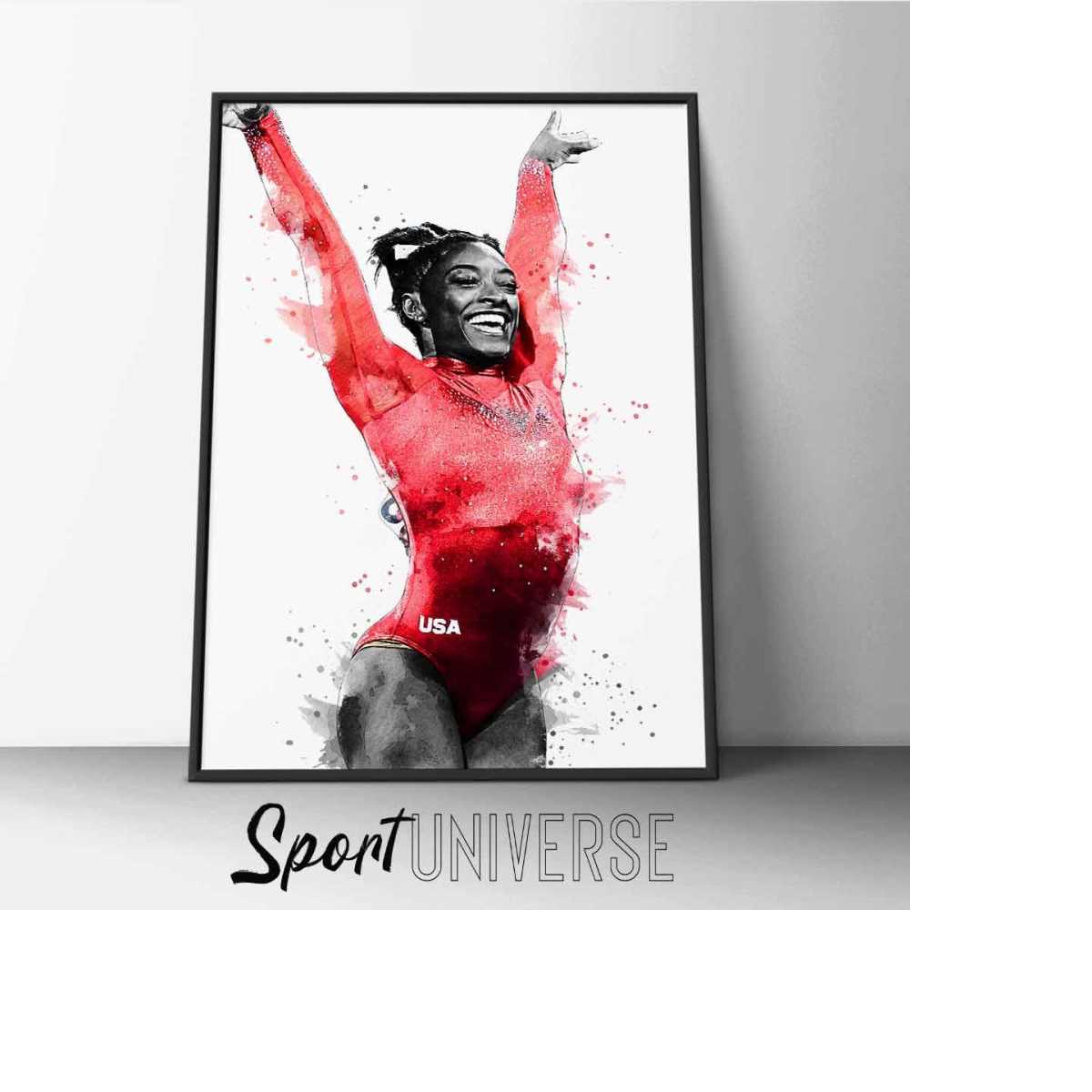 Simone Biles USA poster Simone Biles canvas print Gymnastics | Inspire ...