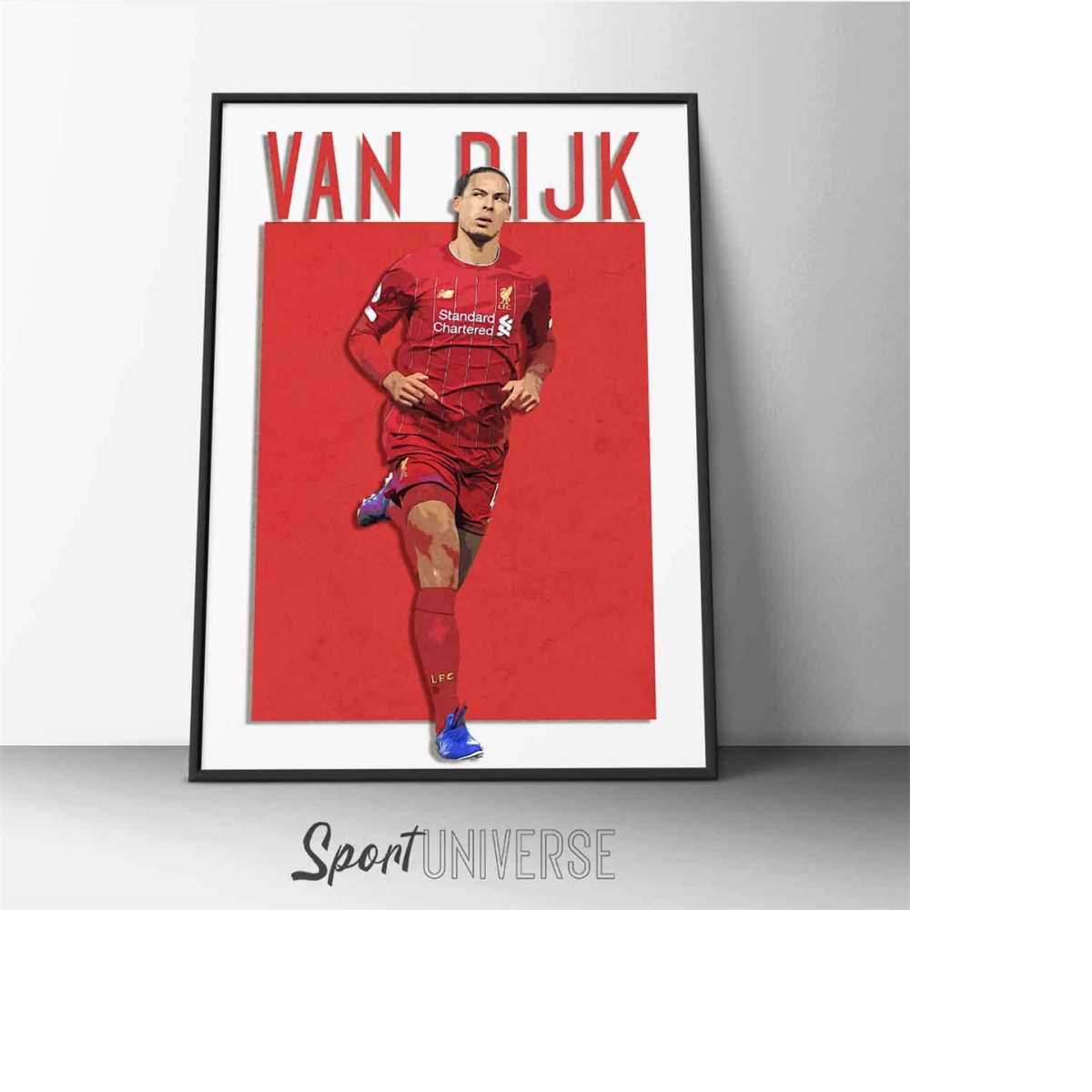 Virgil van Dijk poster van Dijk print Liverpool art print wa | Inspire ...