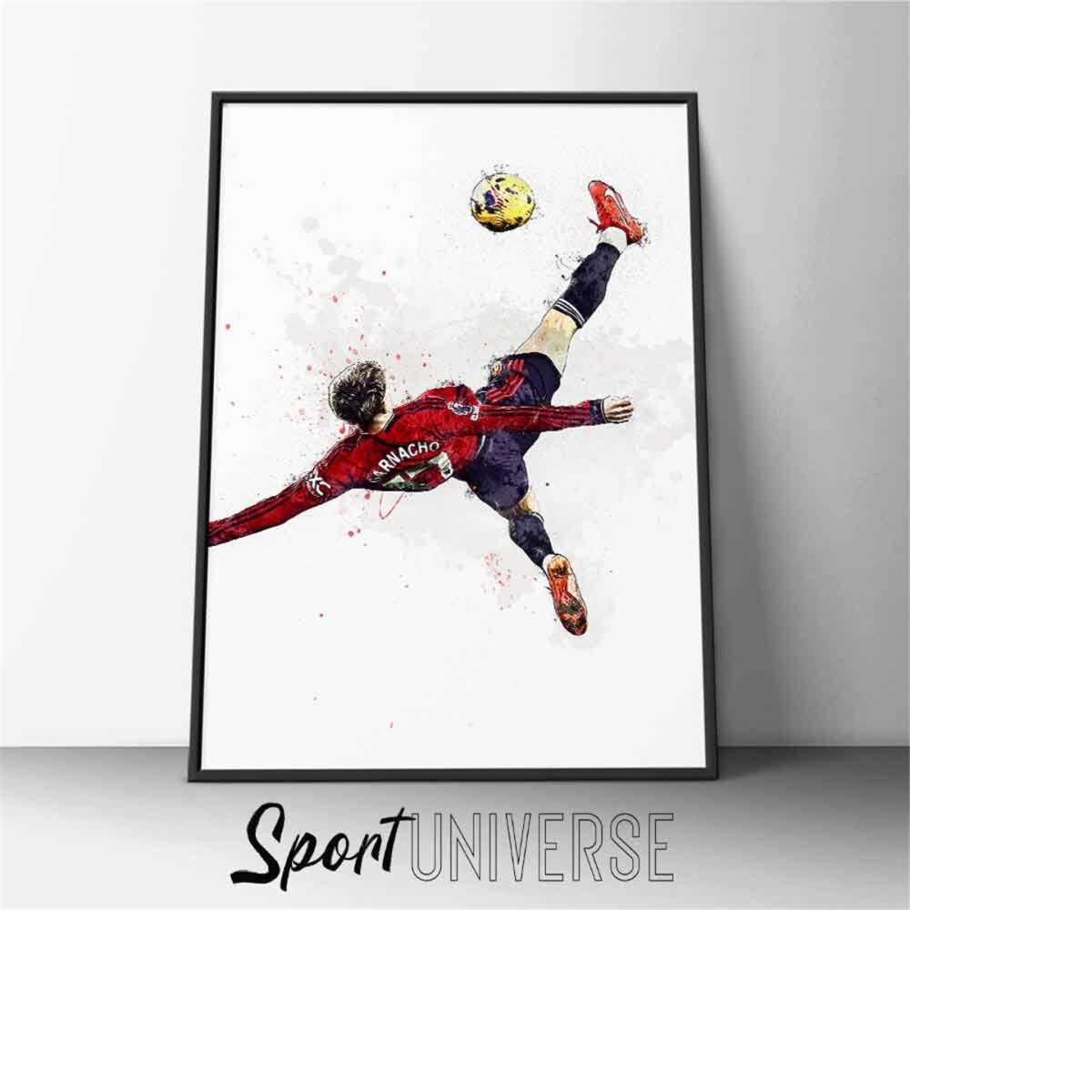 Alejandro Garnacho print Garnacho Canvas, Bicycle kick art p | Inspire ...