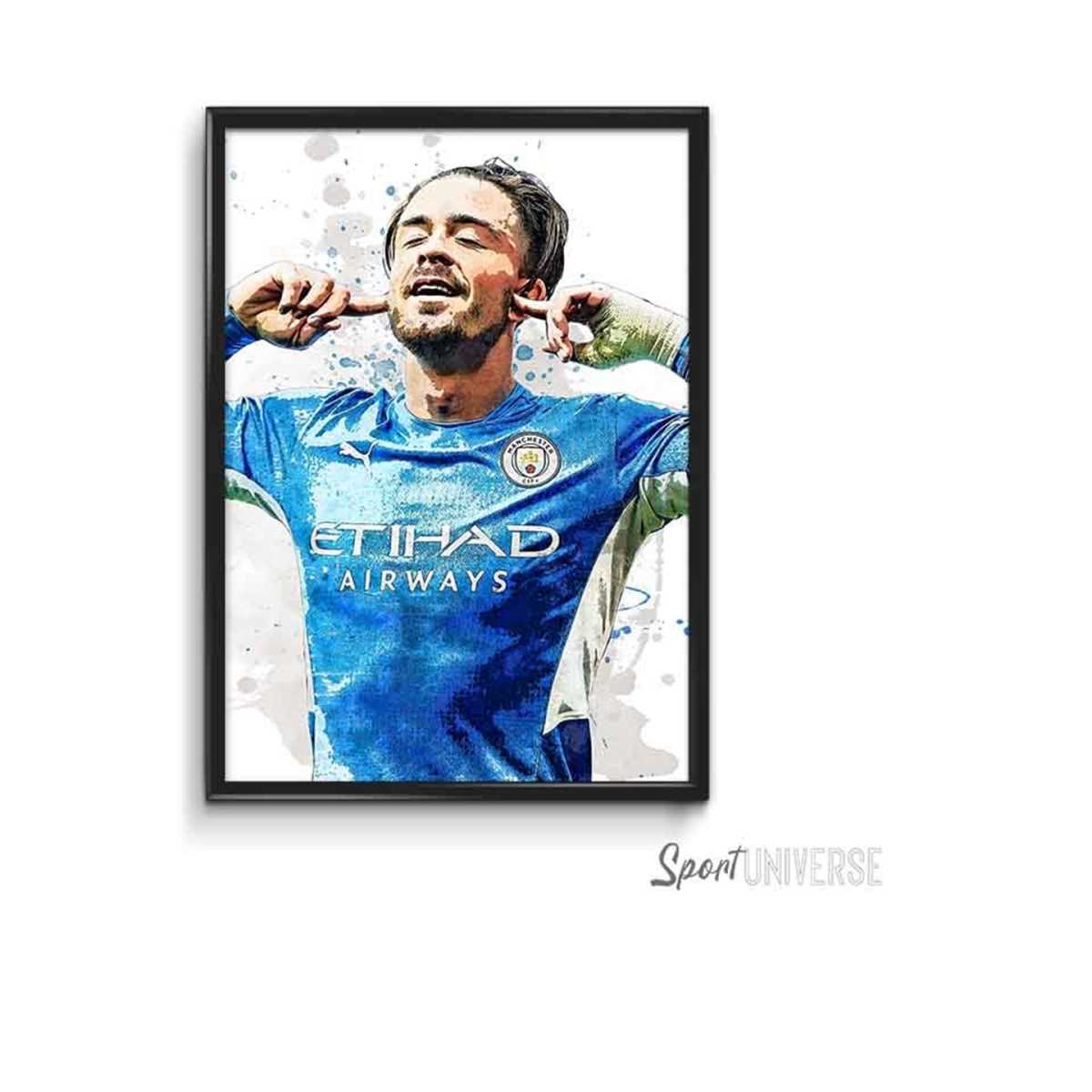 Jack Grealish poster Jack Grealish print Manchester City art - Inspire ...