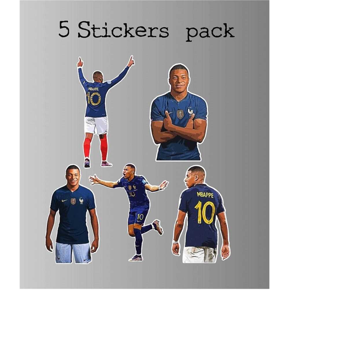 Mbappe stickers set Mbappe 5 sticker set laminated waterproo | Inspire ...