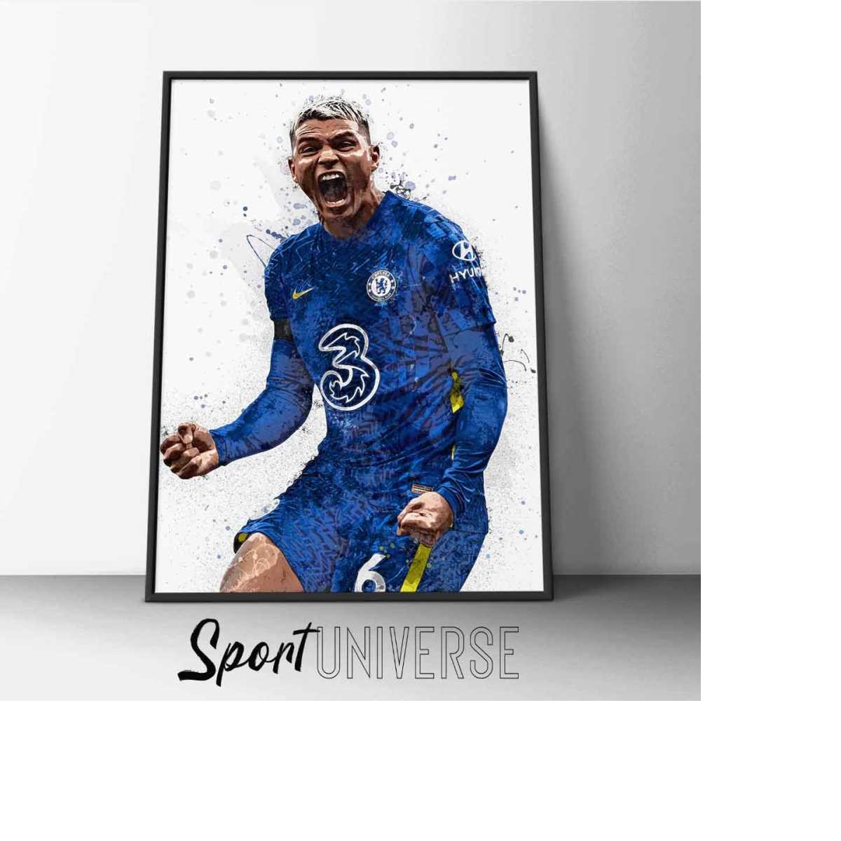 Thiago Silva poster Thiago Silva print Chelsea wall art man | Inspire ...