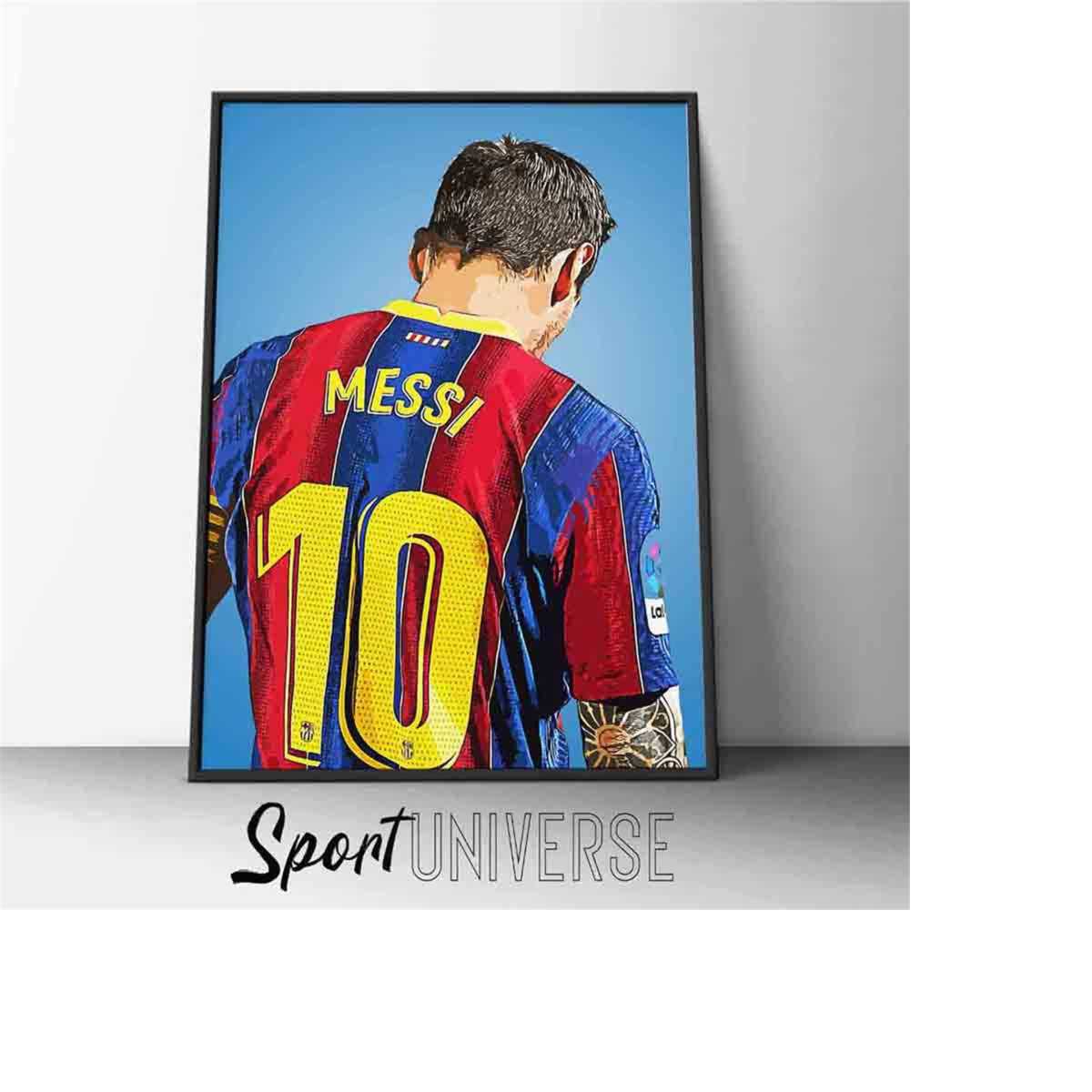 Lionel Messi poster Messi print Barcelona art print wall art | Inspire ...