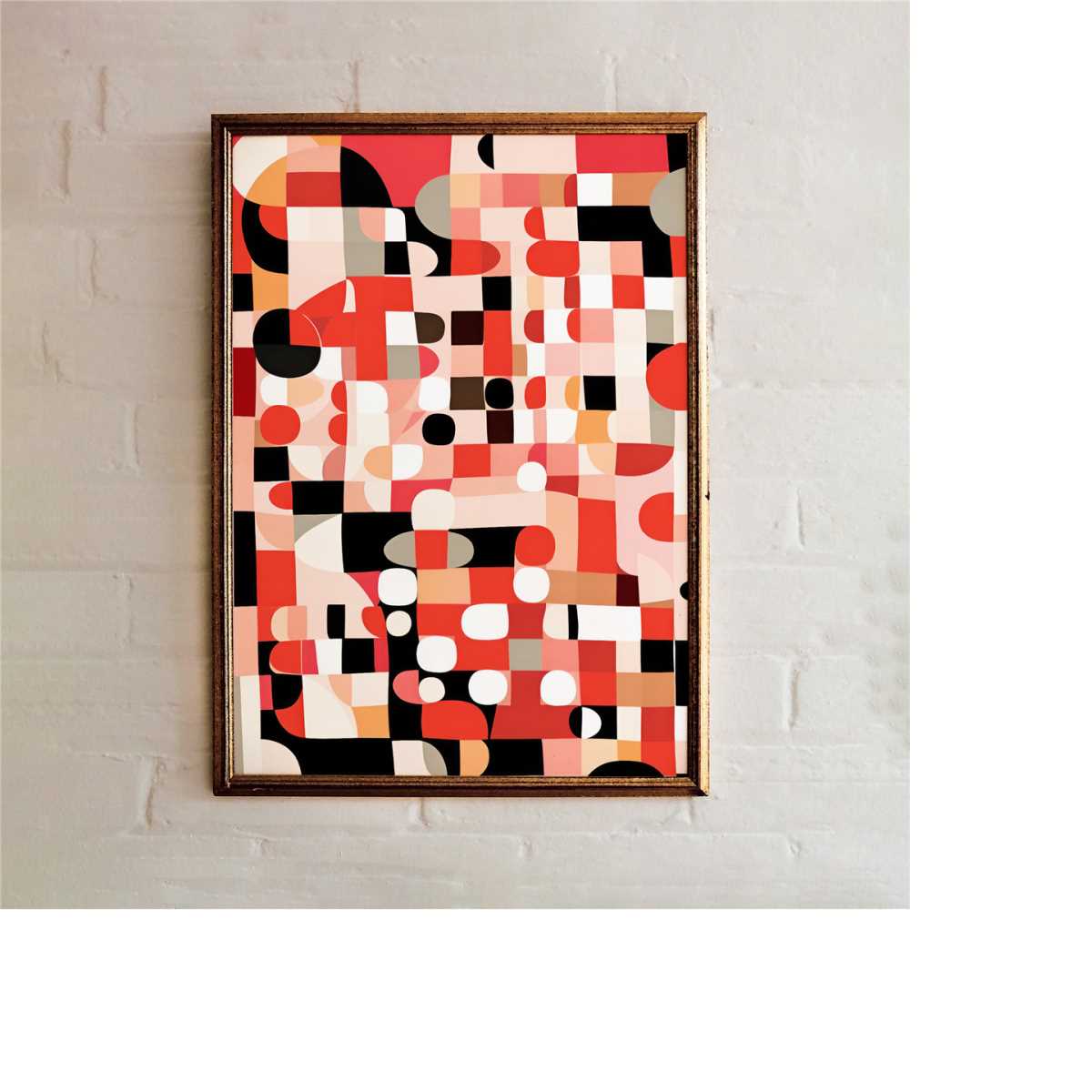 Abstract Mosaic Mid-Century Modern POSTER | Abstract Wall Fi - Inspire ...