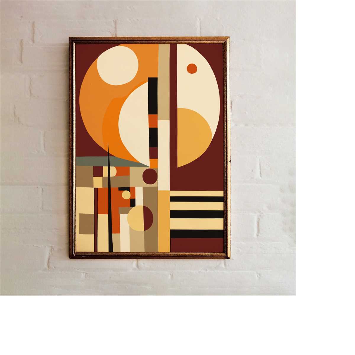 Yellow and Brown Mid-Century Modern POSTER | Abstract Wall F | Inspire ...