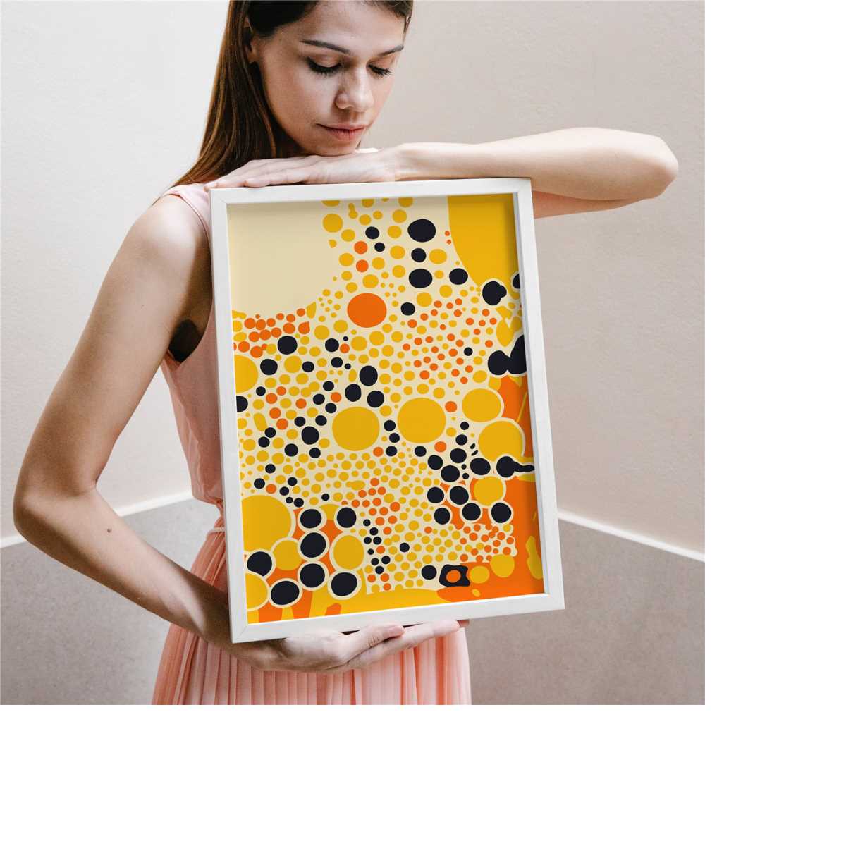 Yellow and Orange Mid-Century Modern POSTER | Abstract Wall | Inspire ...