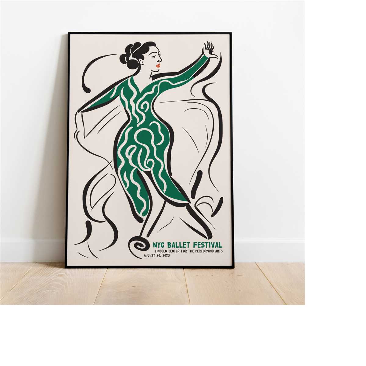 NYC Ballet Poster - Music Hall - Retro Ballerina Wall Art - | Inspire ...