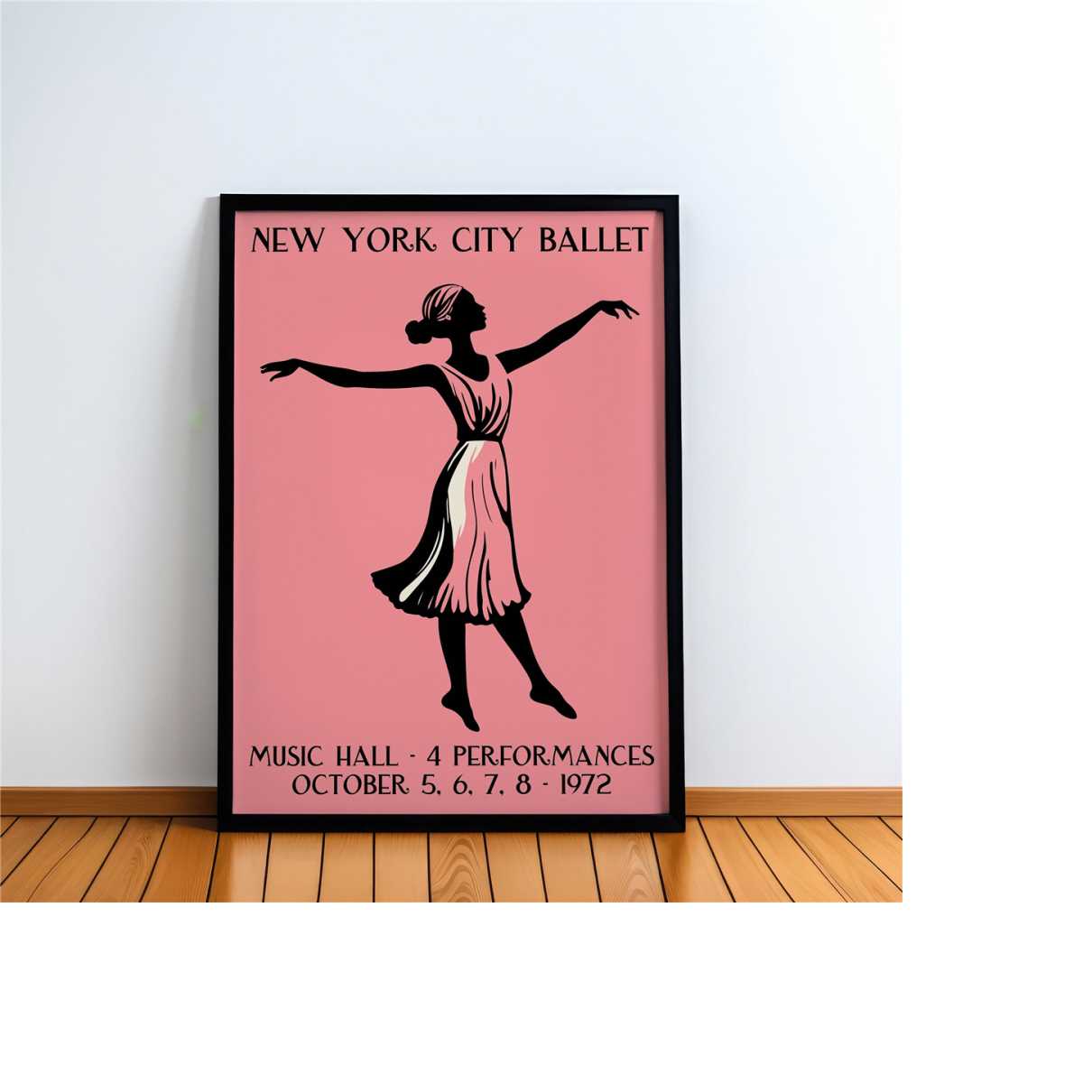 Minimal Ballet Poster - Vintage NYC Ballerina Art Print | Pi | Inspire ...