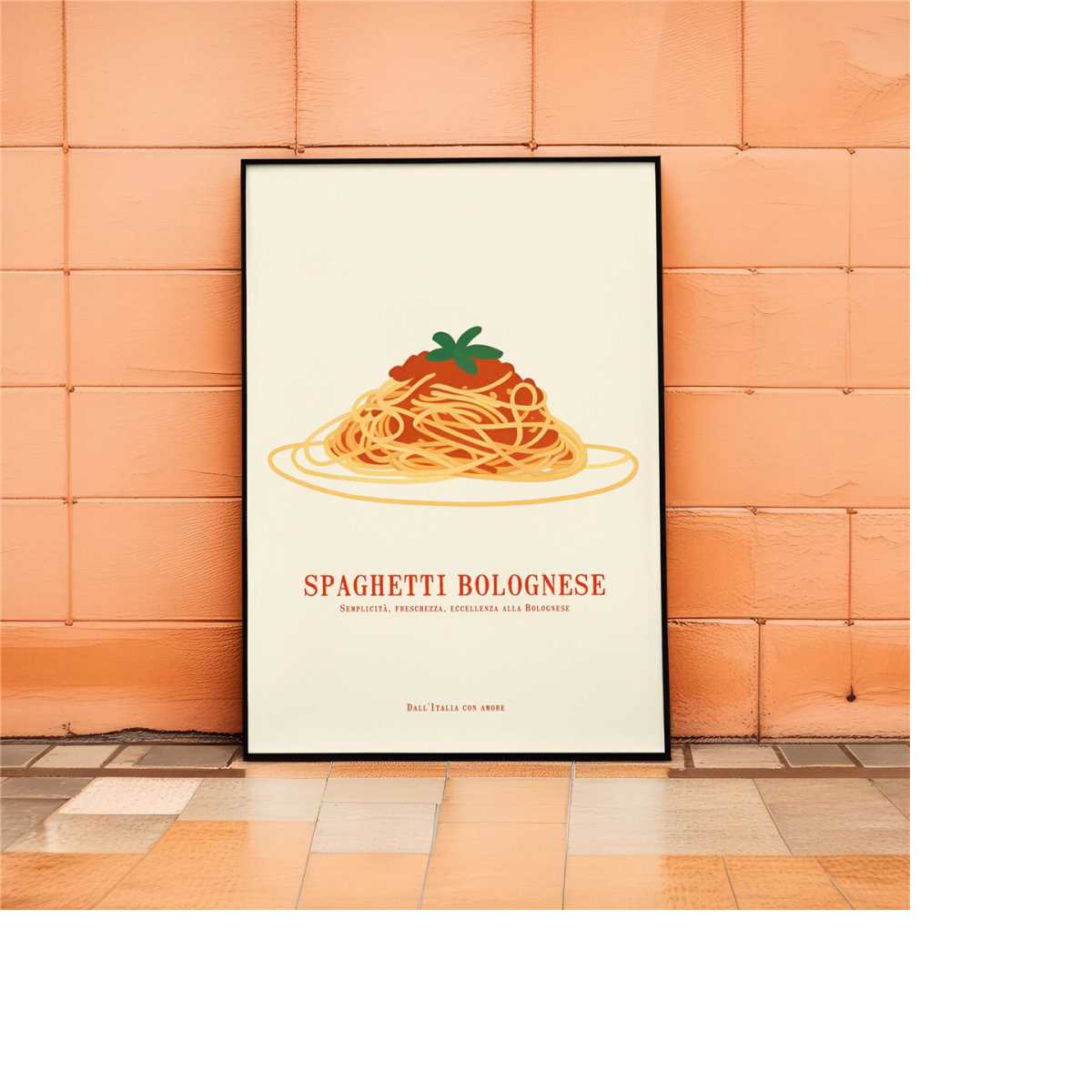 Spaghetti Bolognese Poster - Italian Cuisine Wall Art Prints - Inspire ...