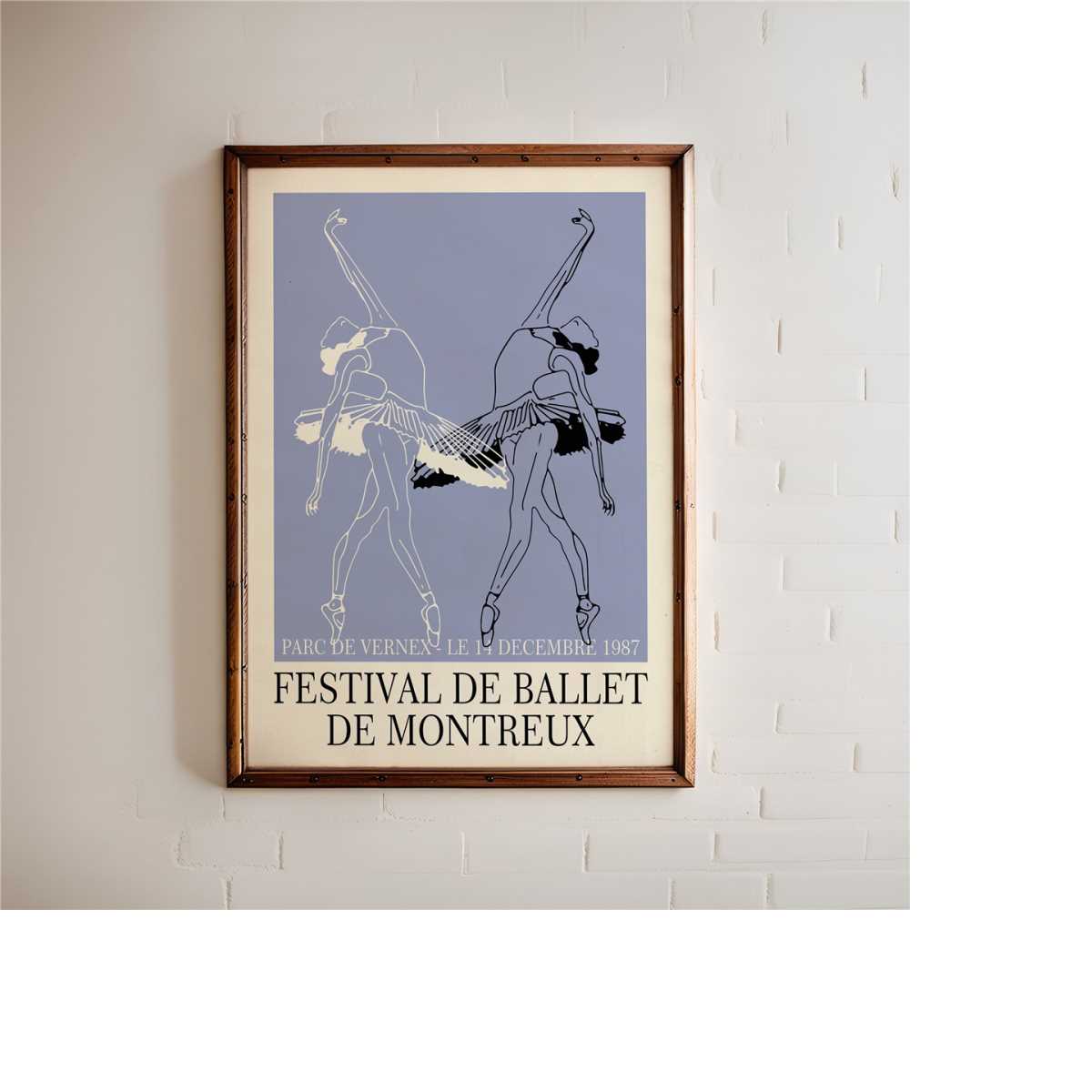 French Ballet Poster - Montreux - Retro Ballerina Wall Art - | Inspire ...