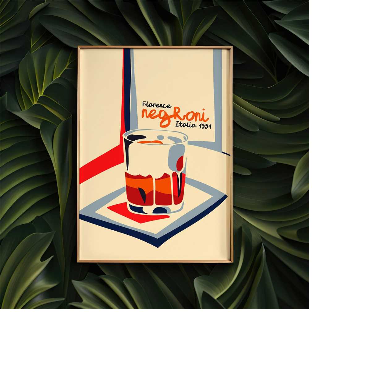 Italian Drink Poster - Negroni Florence - Vintage Bar Decor | Inspire ...
