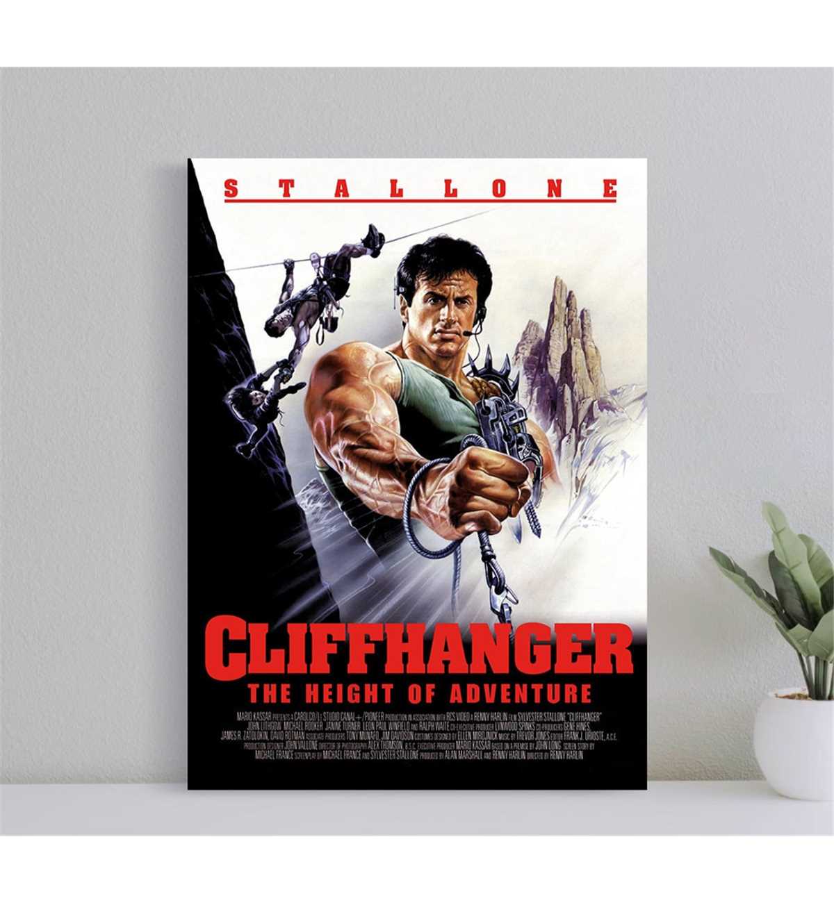 Cliffhanger Vintage Classic Action Movie Poster, Wall Art | Inspire Uplift