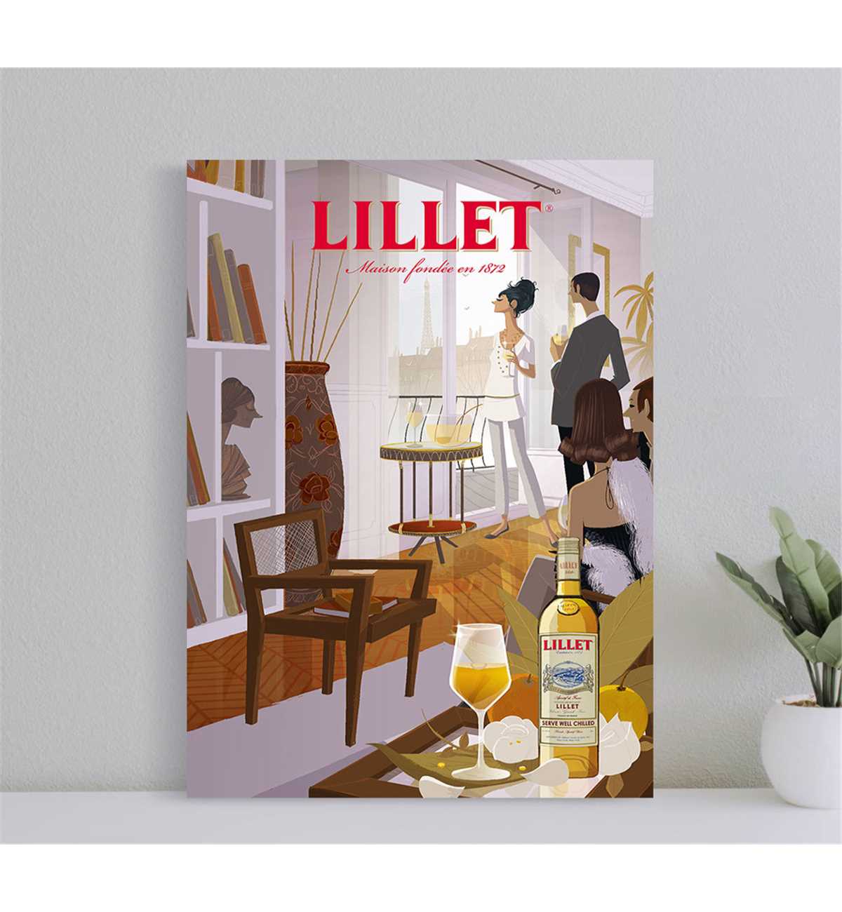 Aperol Cocktail Lillet Vintage Poster, Wall Art Canvas | Inspire Uplift