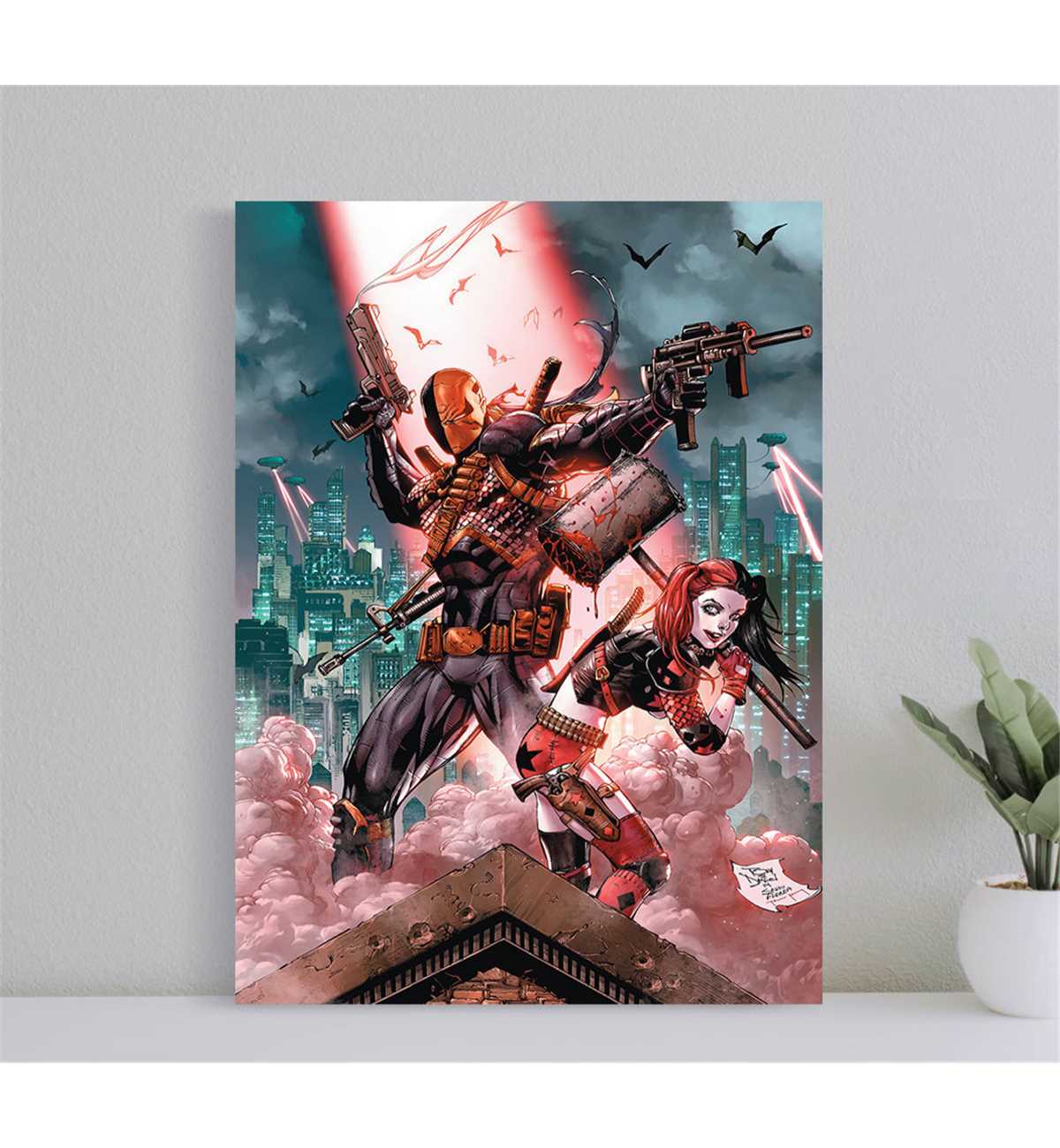 Harley Quinn & Deathstroke Poster, Wall Art Canvas | Inspire Uplift
