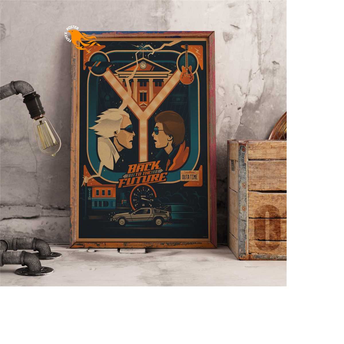 Back to the Future Retro Poster, Kraft Paper Print, Movie Wa | Inspire ...