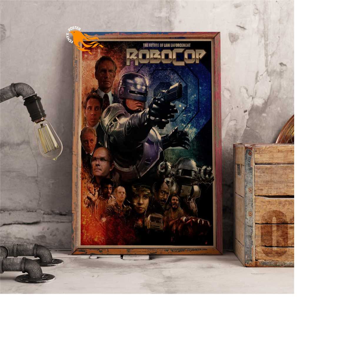 RoboCop Retro Poster, Kraft Paper Print, Movie Wall Art Gift - Inspire ...