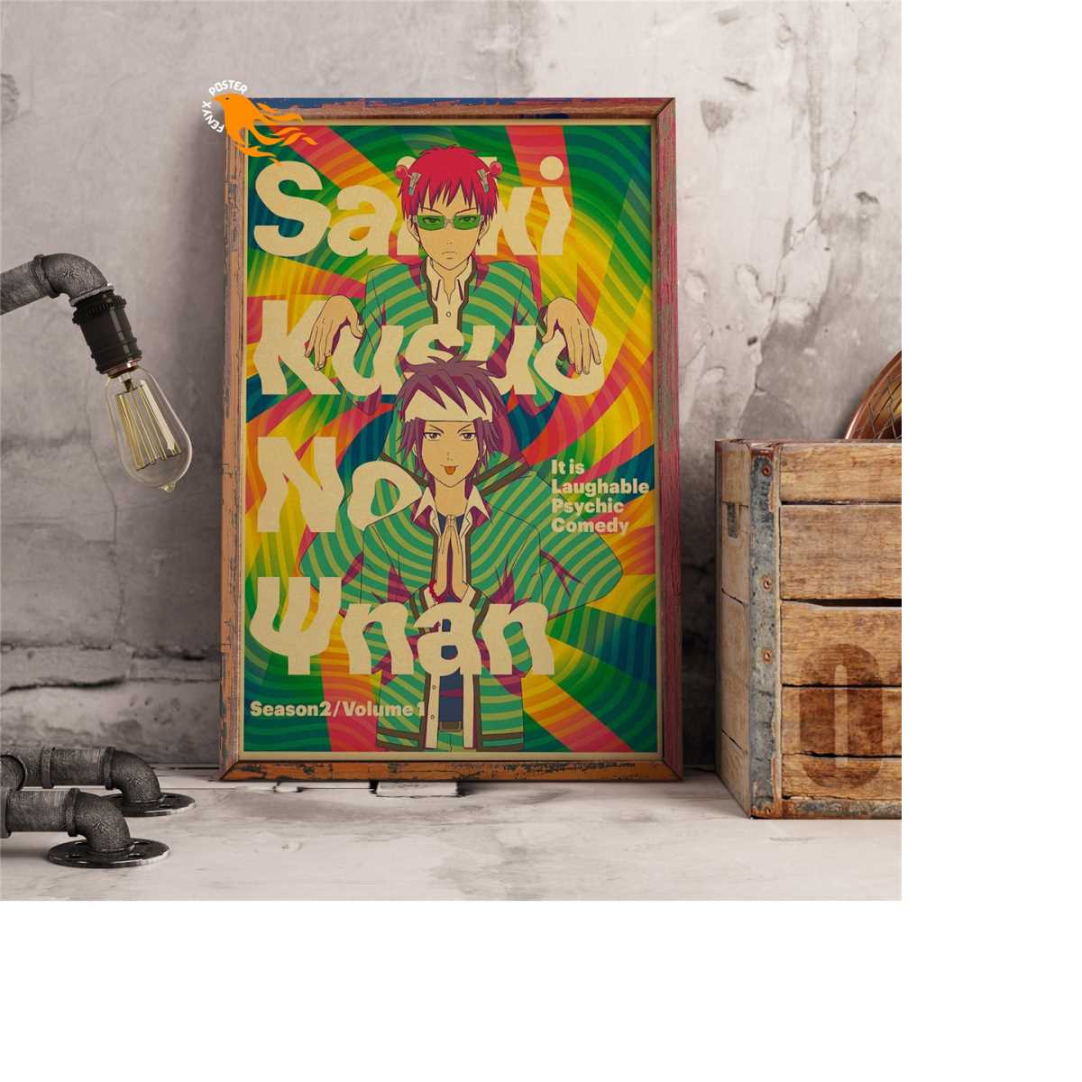 The Disastrous Life of Saiki K. Retro Poster, Kraft Paper Pr - Inspire ...