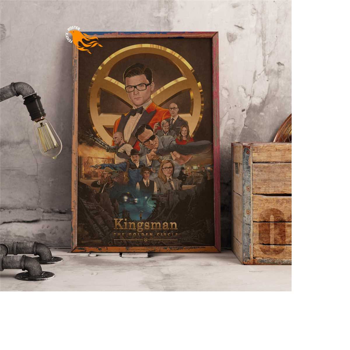 Kingsman Retro Poster, Kraft Paper Print, Movie Wall Art Gif - Inspire ...