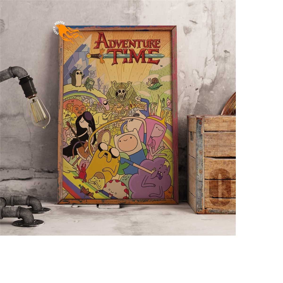 Adventure Time Retro Poster, Kraft Paper Print, Tv Series Wa | Inspire ...