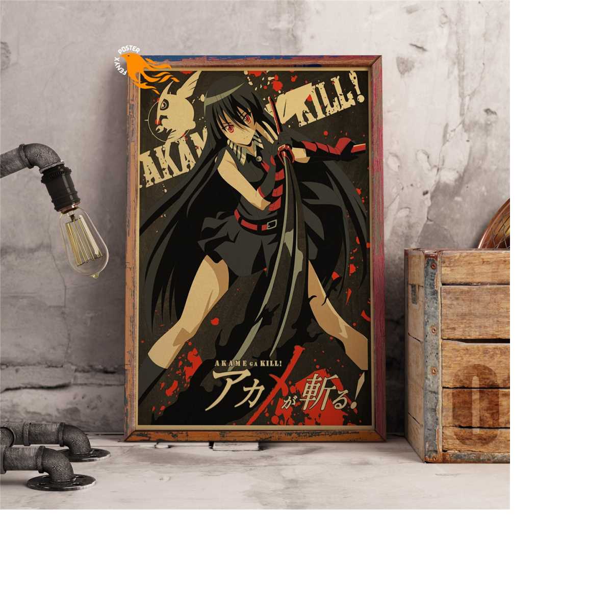 Akame ga Kill! Retro Poster, Kraft Paper Print, Anime Wall A | Inspire ...