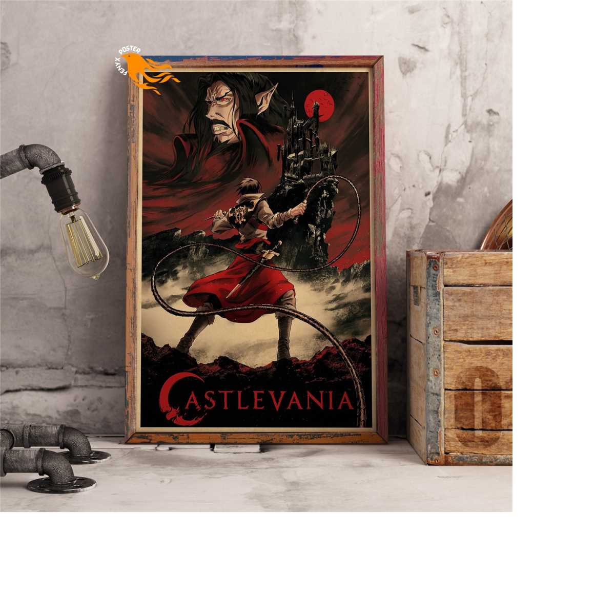 Castlevania Retro Poster, Kraft Paper Print, Anime Wall Art | Inspire ...