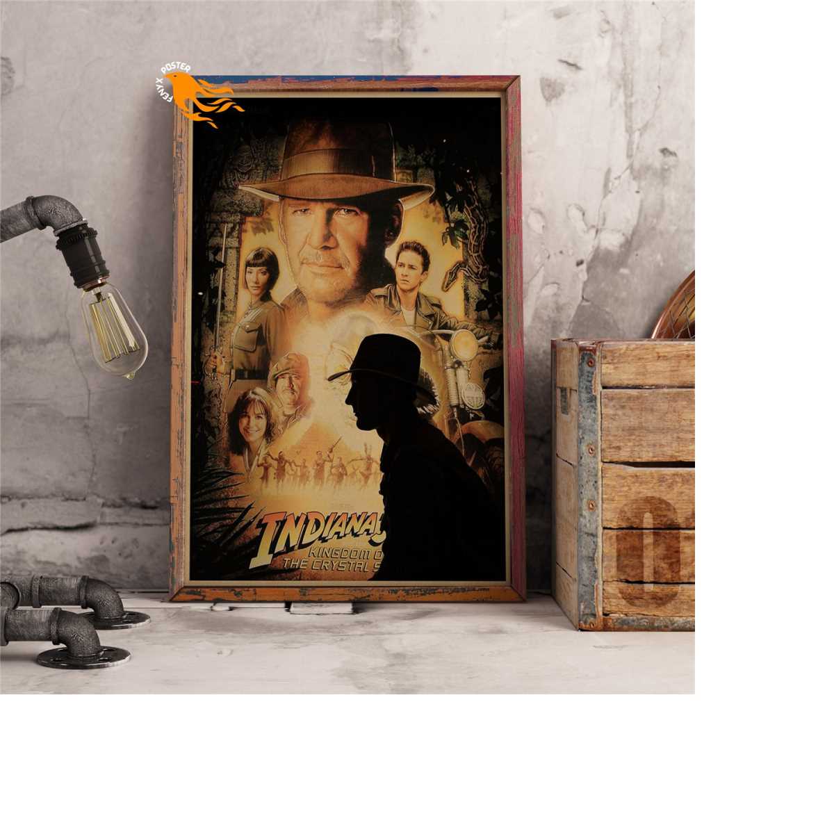 Indiana Jones Retro Poster, Kraft Paper Print, Movie Wall Ar | Inspire ...