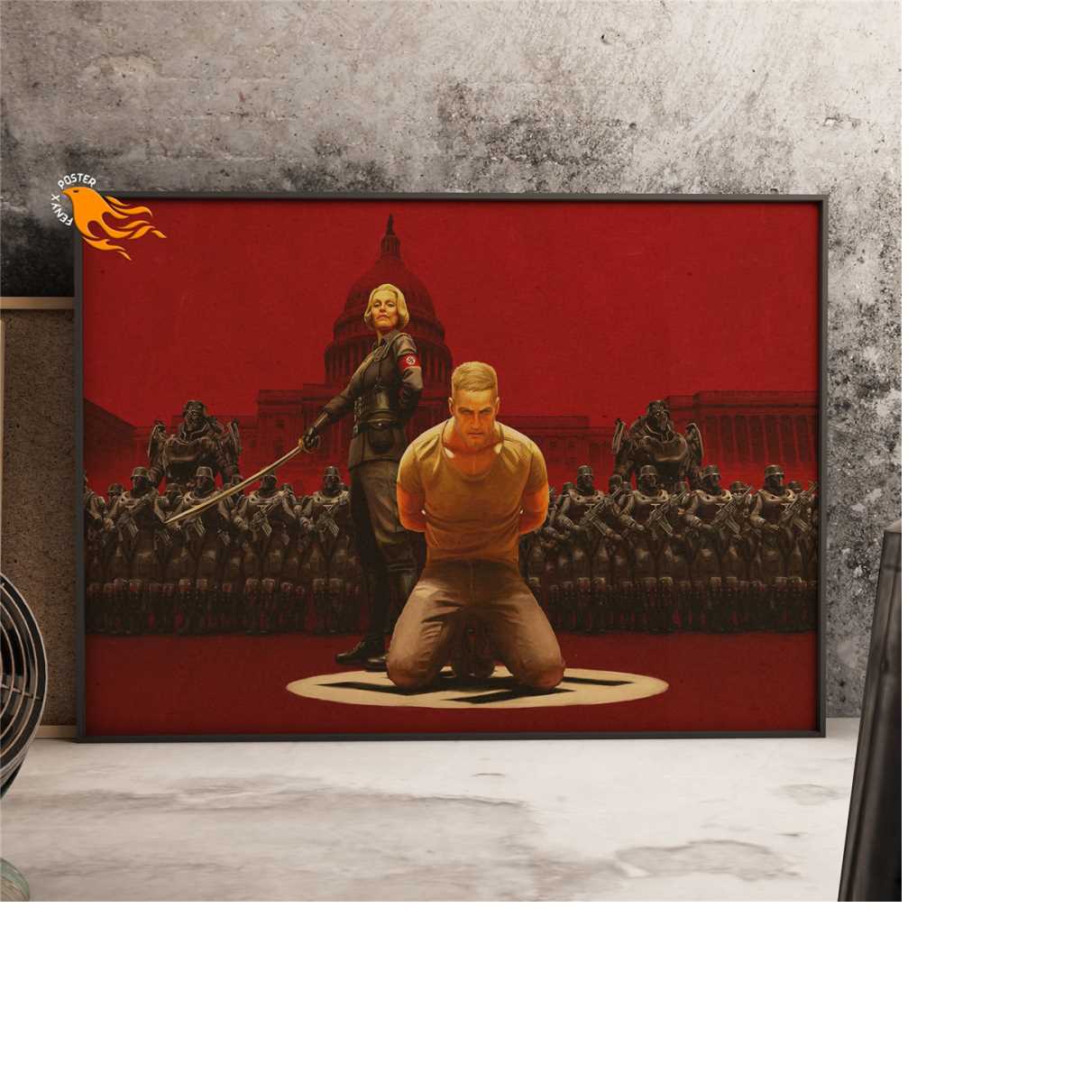 Wolfenstein Retro Poster, Kraft Paper Print, Game Wall Art G - Inspire ...