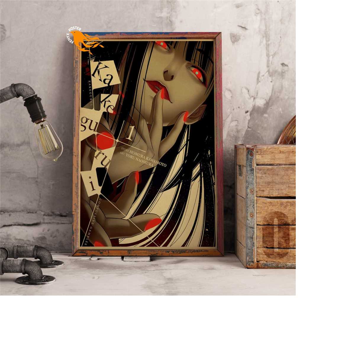 Kakegurui Retro Poster, Kraft Paper Print, Anime Wall Art Gi | Inspire ...