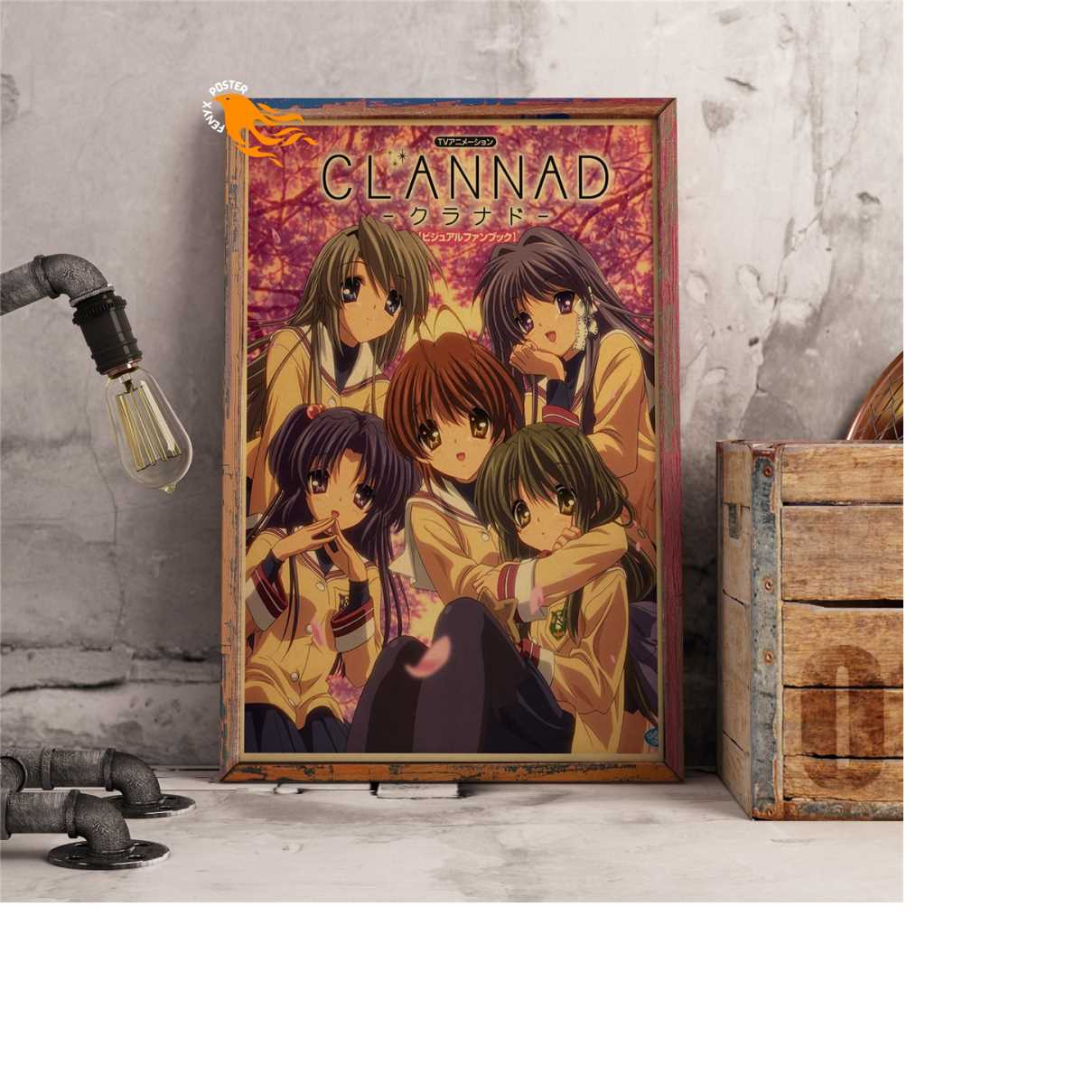 Clannad Retro Poster, Kraft Paper Print, Anime Wall Art Gift | Inspire ...