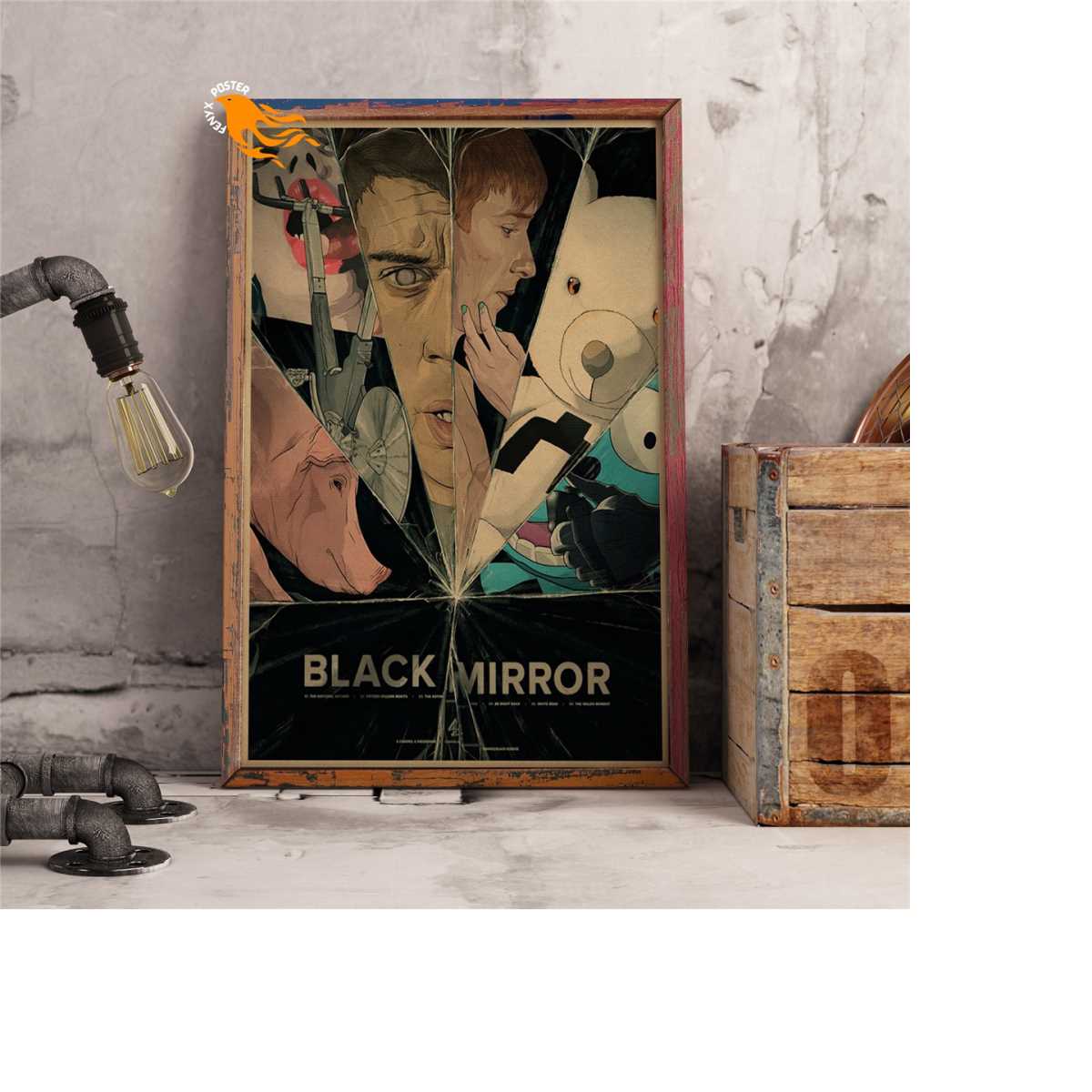 Black Mirror Retro Poster, Kraft Paper Print, TV Series Wall | Inspire ...
